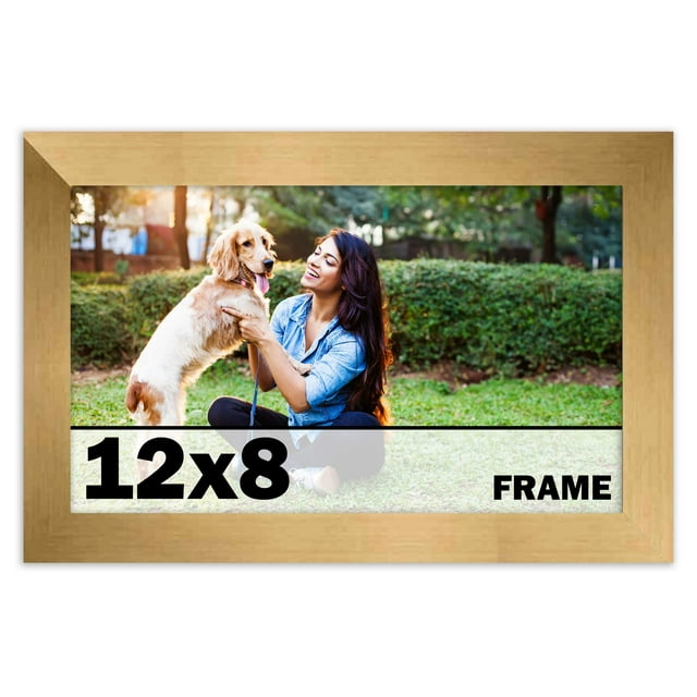 12x8 Frame Gold Bronze Modern Solid Wood Picture Frame | 0.75 Inch ...