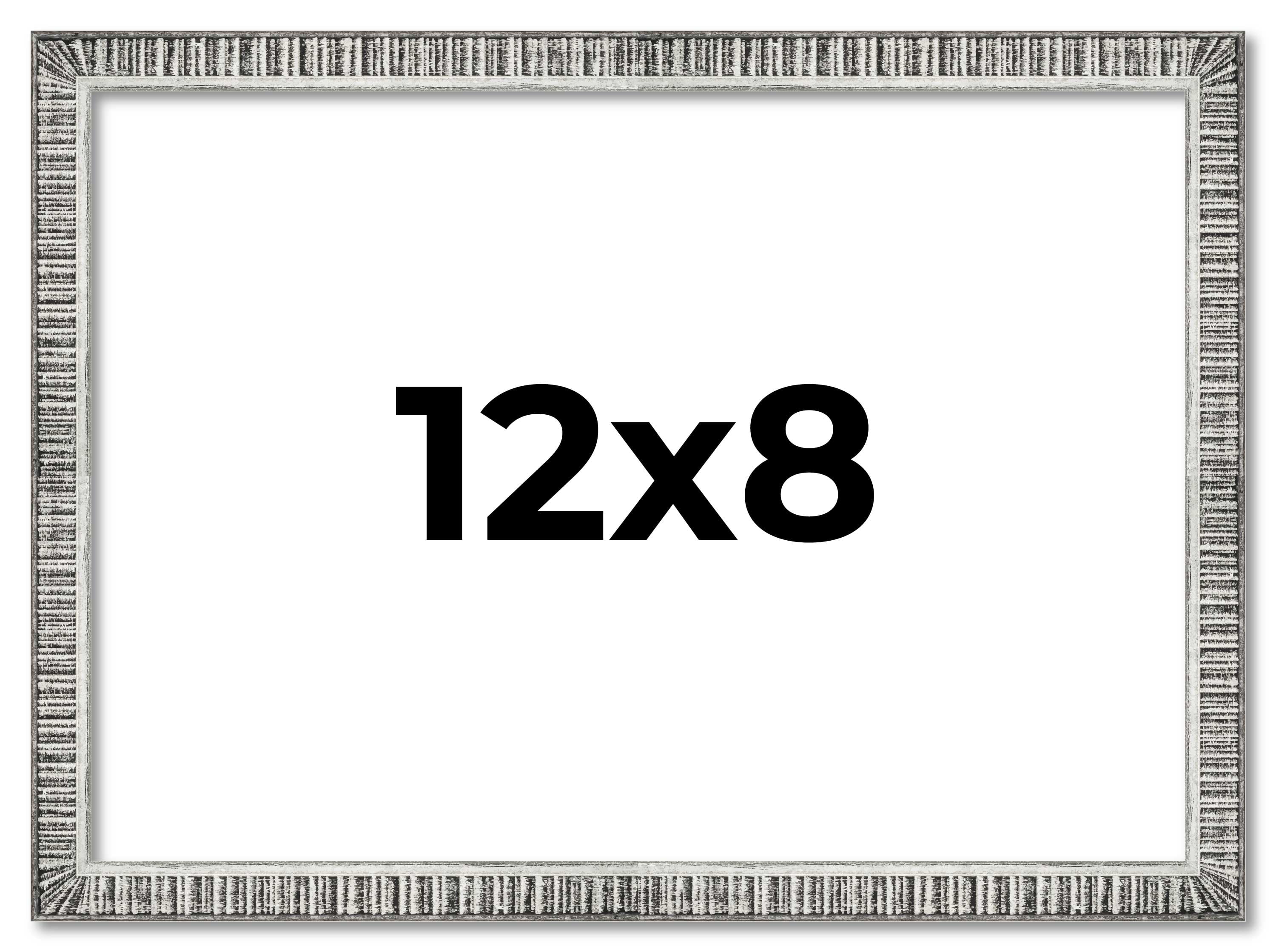 12x8 Frame Silver Picture Frame - Complete Modern Photo Frame Includes ...