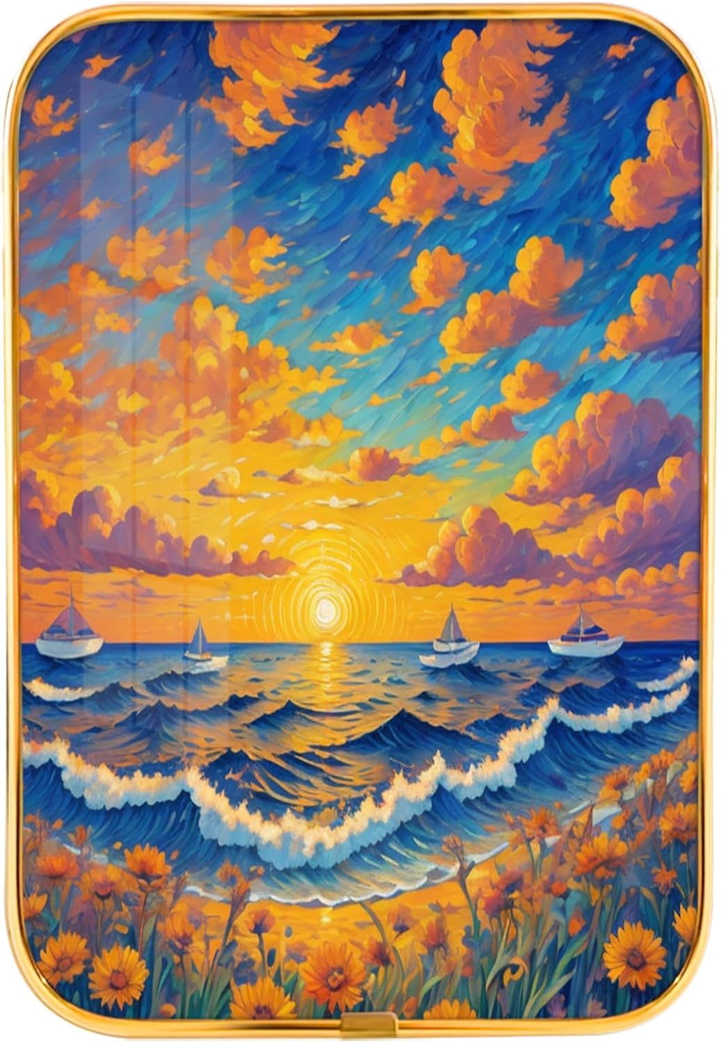 12x8 In Framed Sunflower Sunset Wall Art Decor Beach Sky Cloud Picture ...