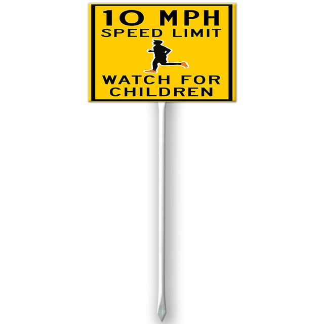 12x8 IN 10 MPH Speed Limit Watch for Children Sign,Warning Signs Safety ...