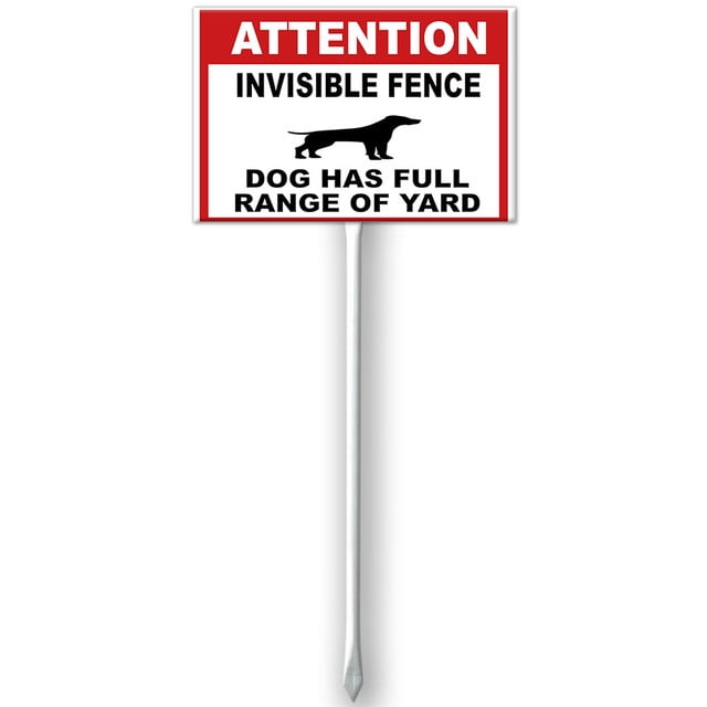 12x8 IN Attention Invisible Fence Dogs Sign,Weatherproof,Sturdy ...