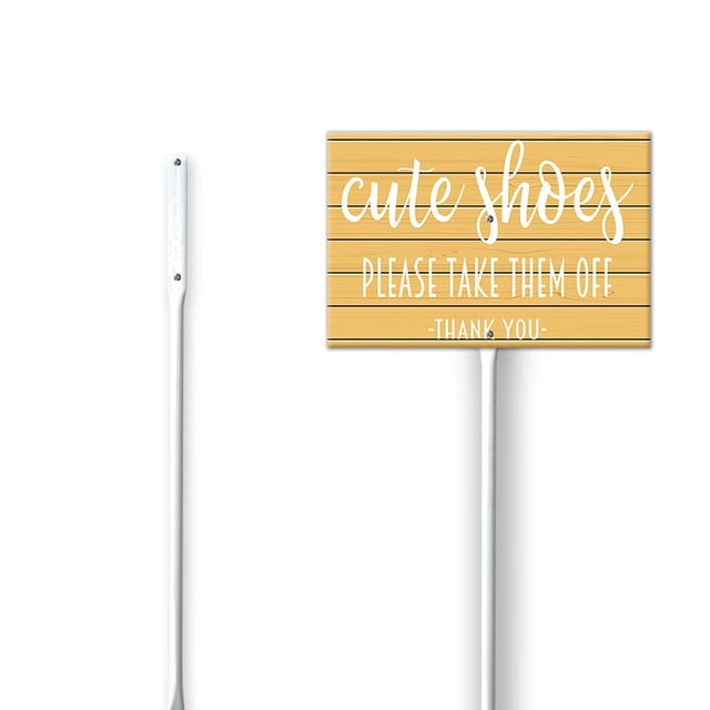 12x8 IN Cute Shoes Take Them Off Door Sign with Stake,Sturdy Aluminum ...