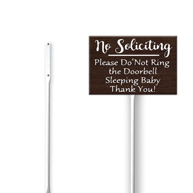 12x8 IN No Soliciting Sign with Stake,Aluminum Outdoor Yard Sign,Yard ...