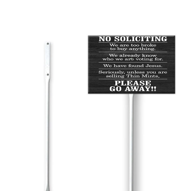 12x8 IN No Soliciting Yard Sign With Stake,Aluminum No Soliciting Sign ...