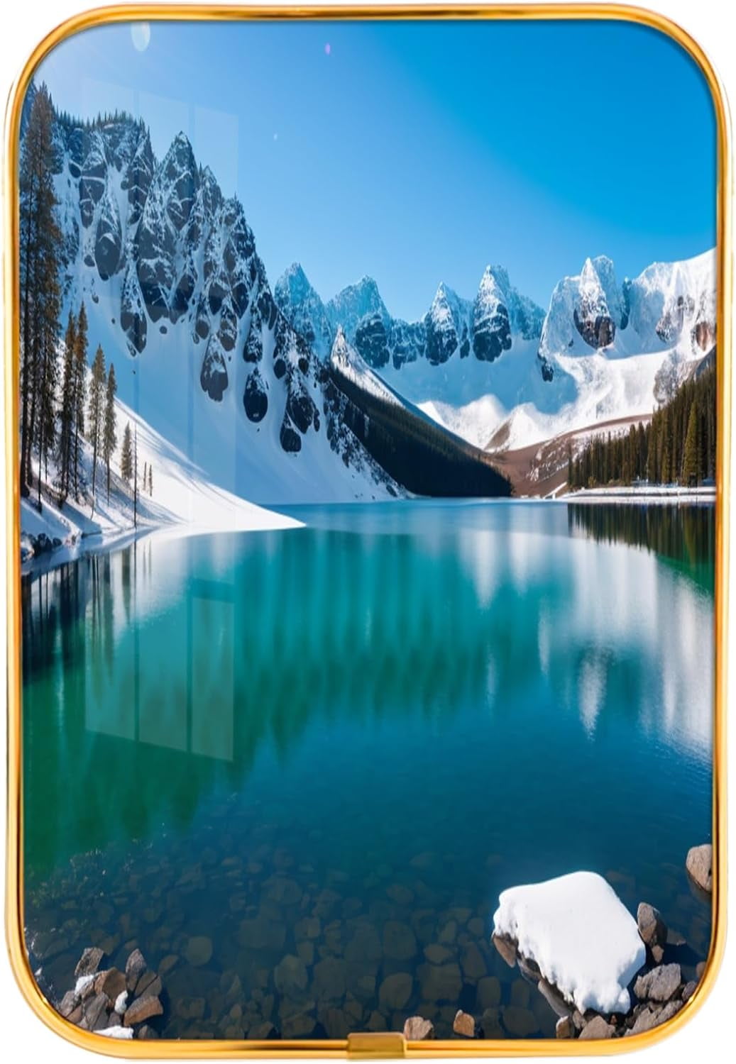 12x8 In Framed Lake Wall Art Mountain Sky Nature Landscape Artwork ...