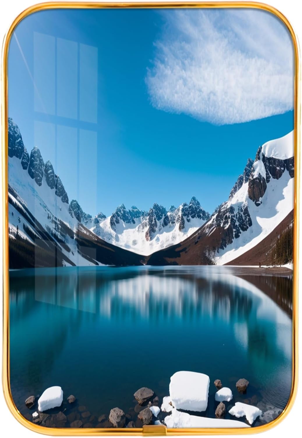 12x8 In Framed Lake Wall Art Mountain Sky Nature Landscape Artwork ...