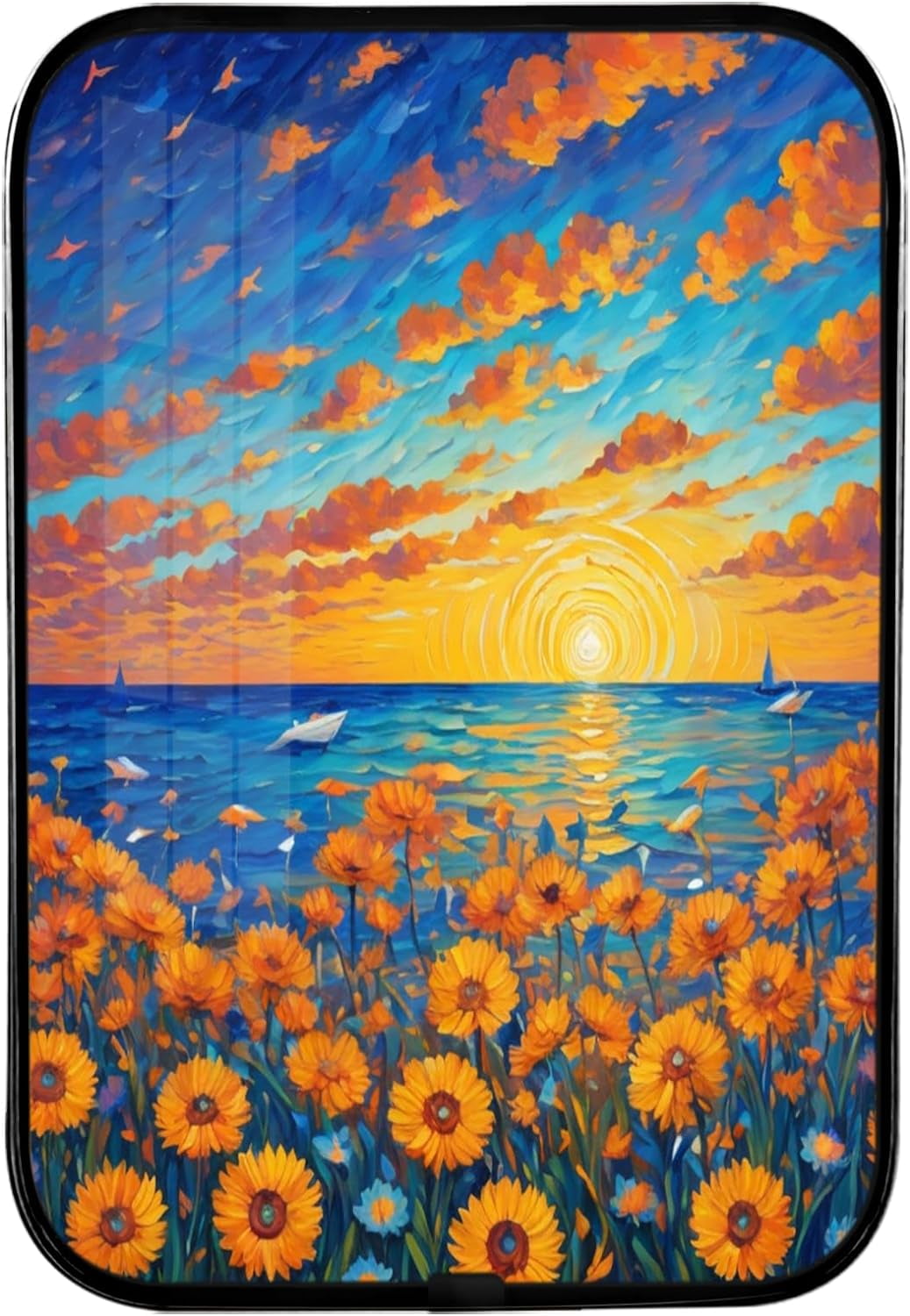 12x8 In Framed Sunflower Sunset Wall Art Decor Beach Sky Cloud Picture ...
