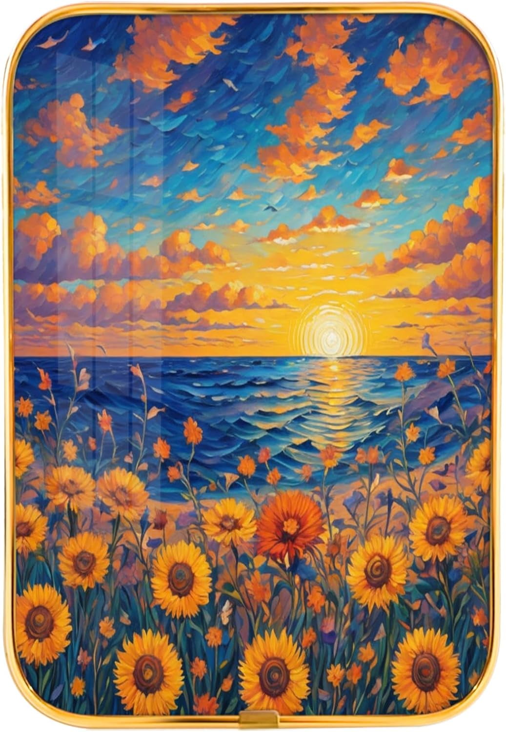 12x8 In Framed Sunflower Sunset Wall Art Decor Beach Sky Cloud Picture ...