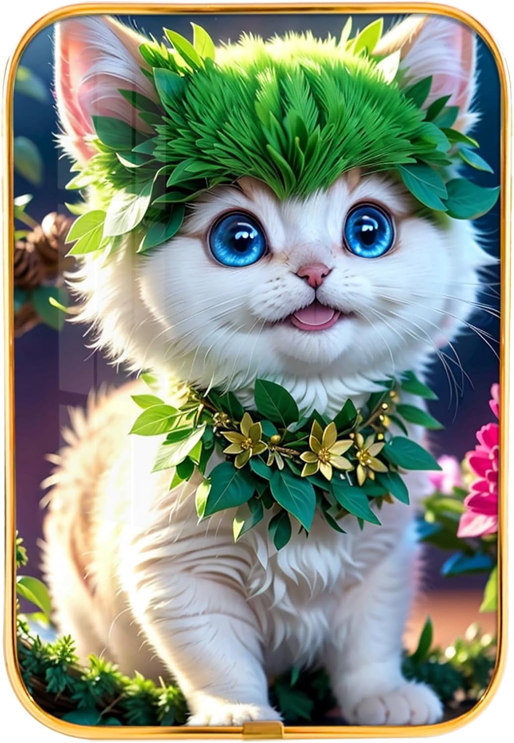 12x8 In Framed White Cat Wall Art Decor Cute Cat Picture Prints Artwork ...