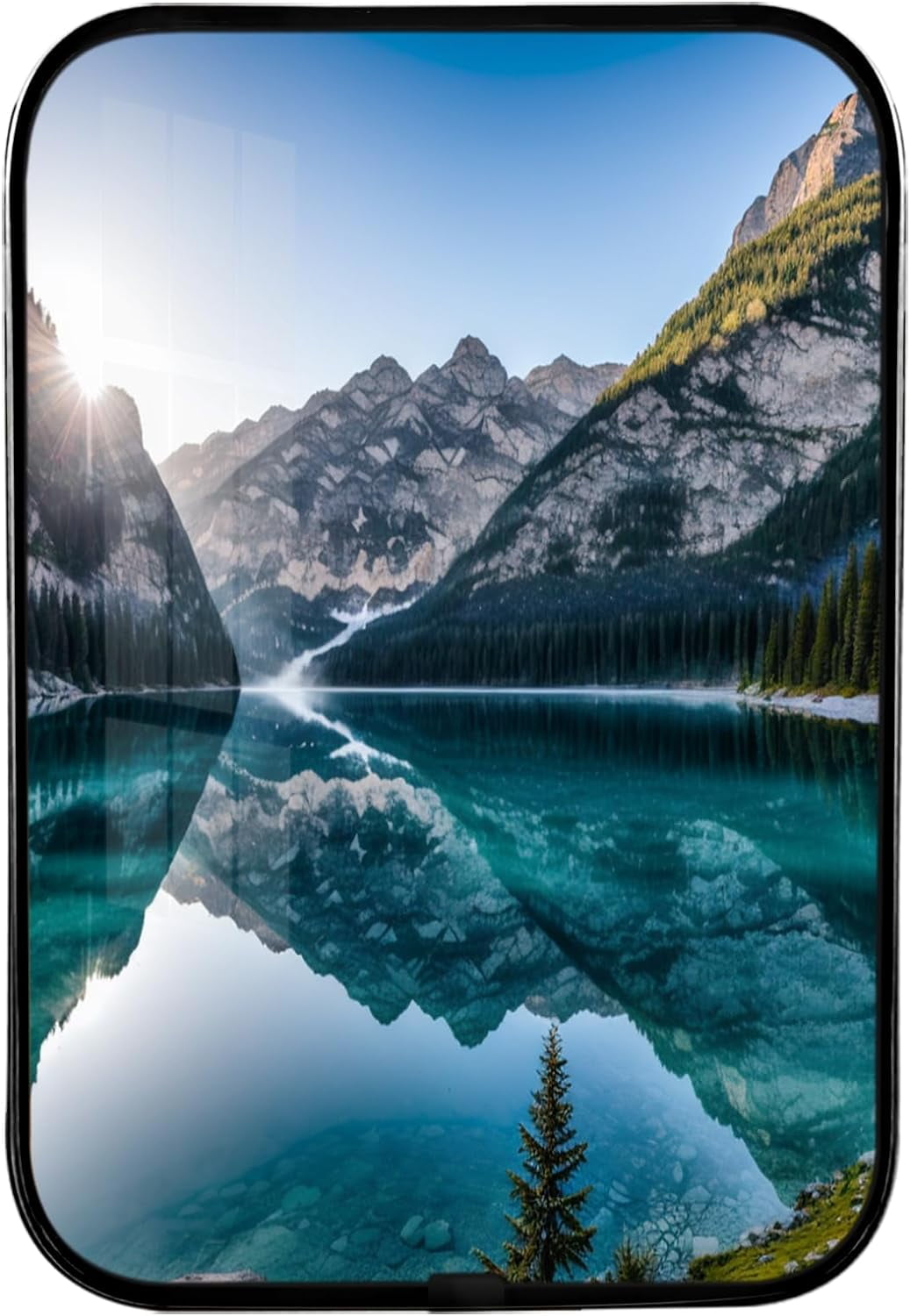 12x8 Inches Framed Lake Wall Art Mountain Sky Nature Landscape Artwork ...