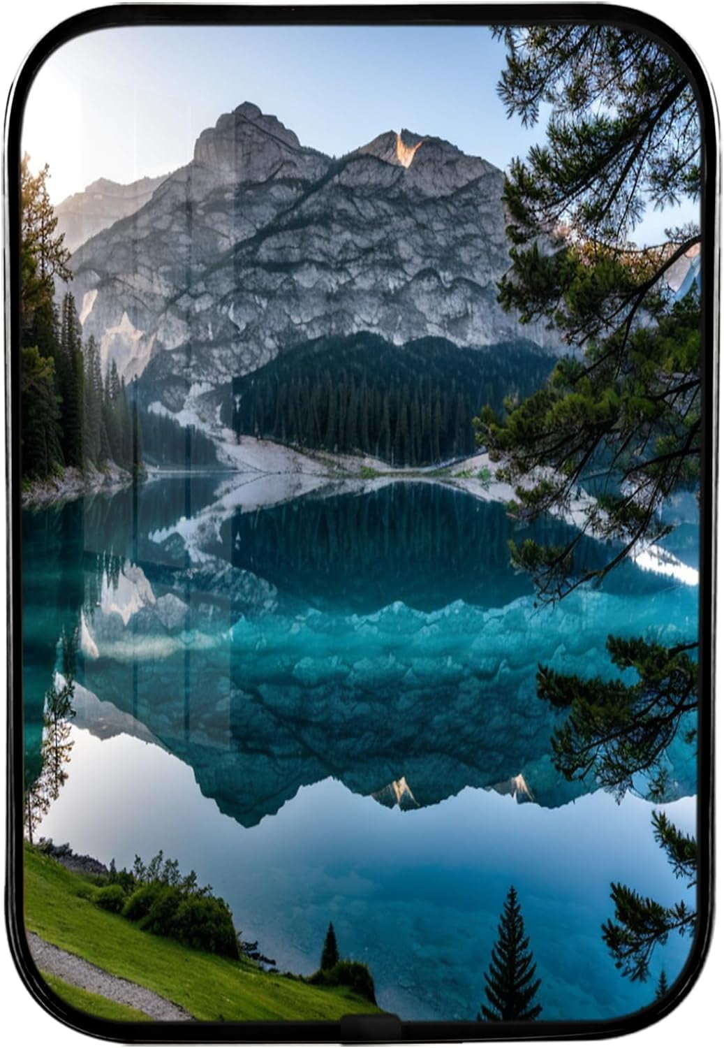 12x8 Inches Framed Lake Wall Art Mountain Sky Nature Landscape Artwork ...