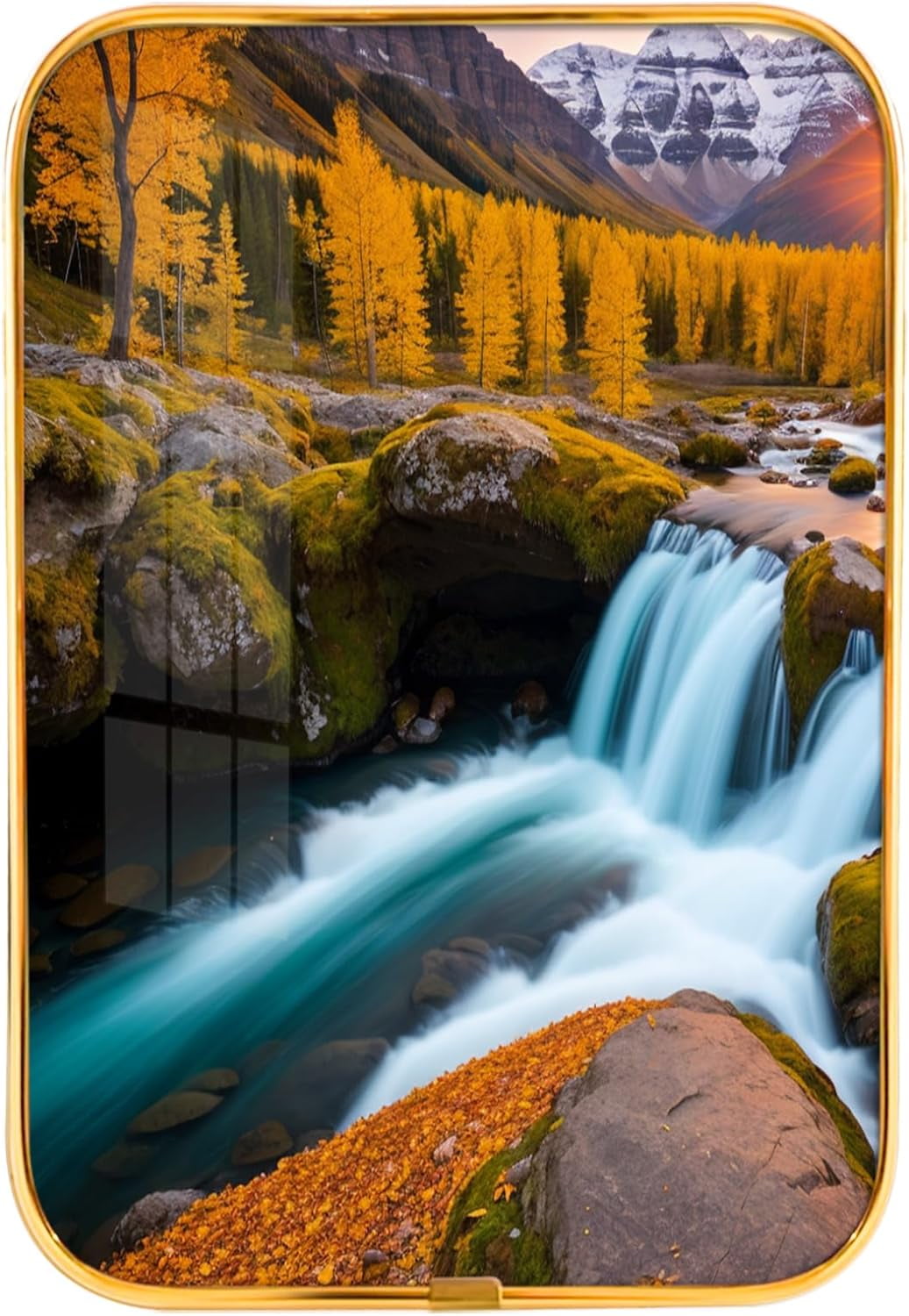 12x8 Inches Framed Waterfall and Stream Nature Pictures Artwork Fall ...