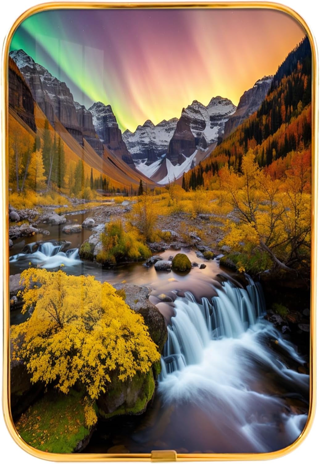 12x8 Inches Framed Waterfall and Stream Nature Pictures Artwork Fall ...