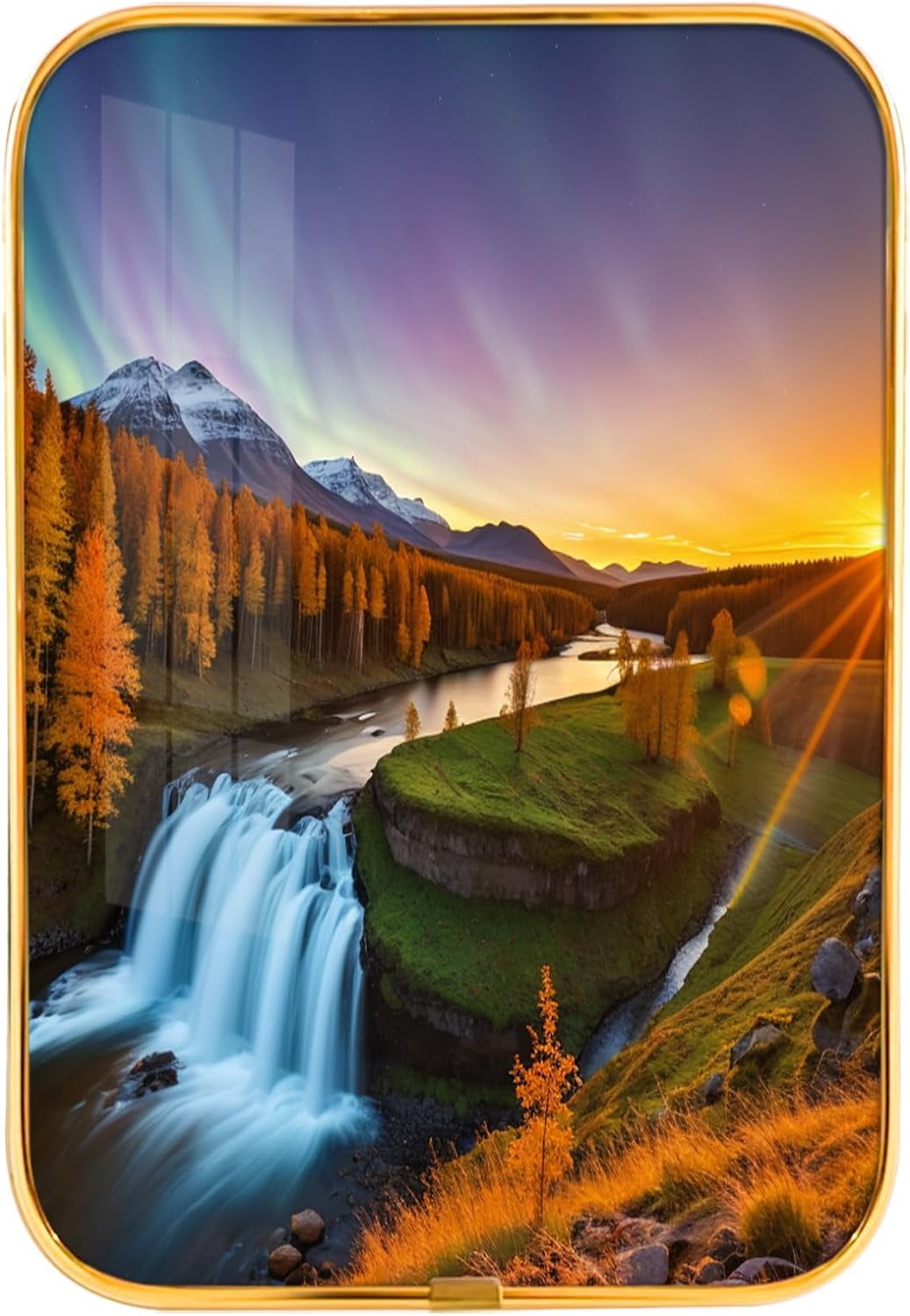 12x8 Inches Framed Waterfall and Stream Nature Pictures Artwork Fall ...