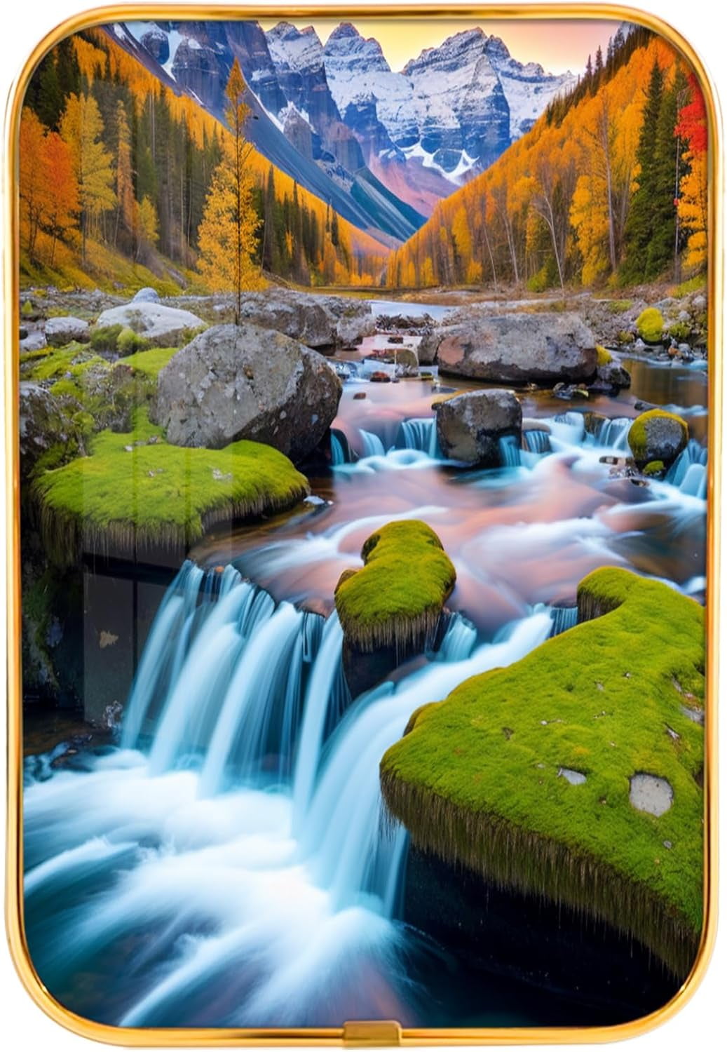 12x8 Inches Framed Waterfall and Stream Nature Pictures Artwork Fall ...