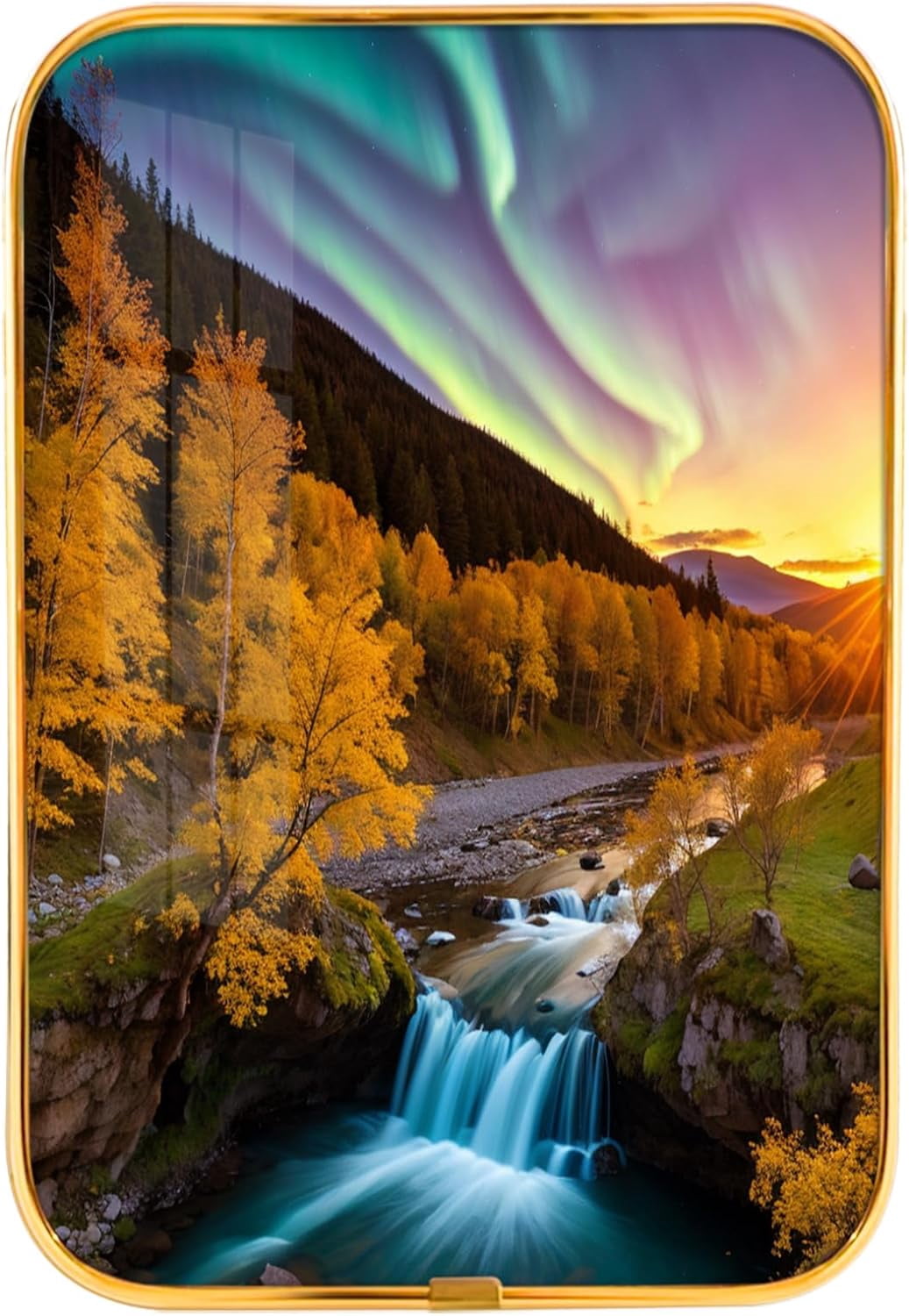 12x8 Inches Framed Waterfall and Stream Nature Pictures Artwork Fall ...