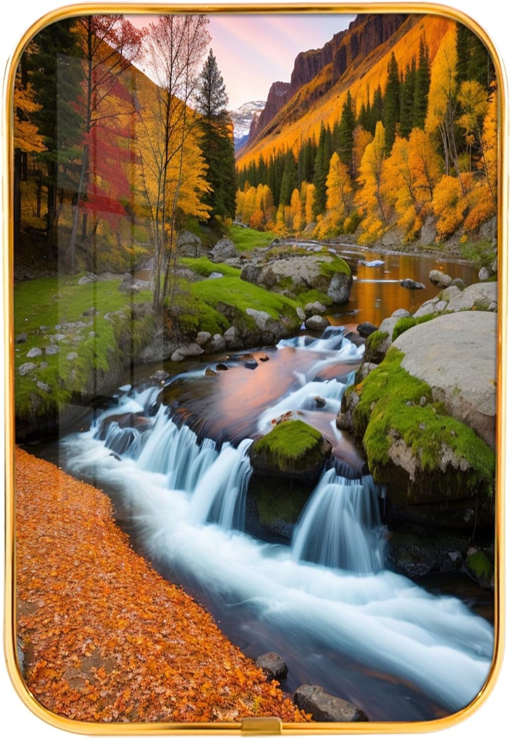 12x8 Inches Framed Waterfall and Stream Nature Pictures Artwork Fall ...