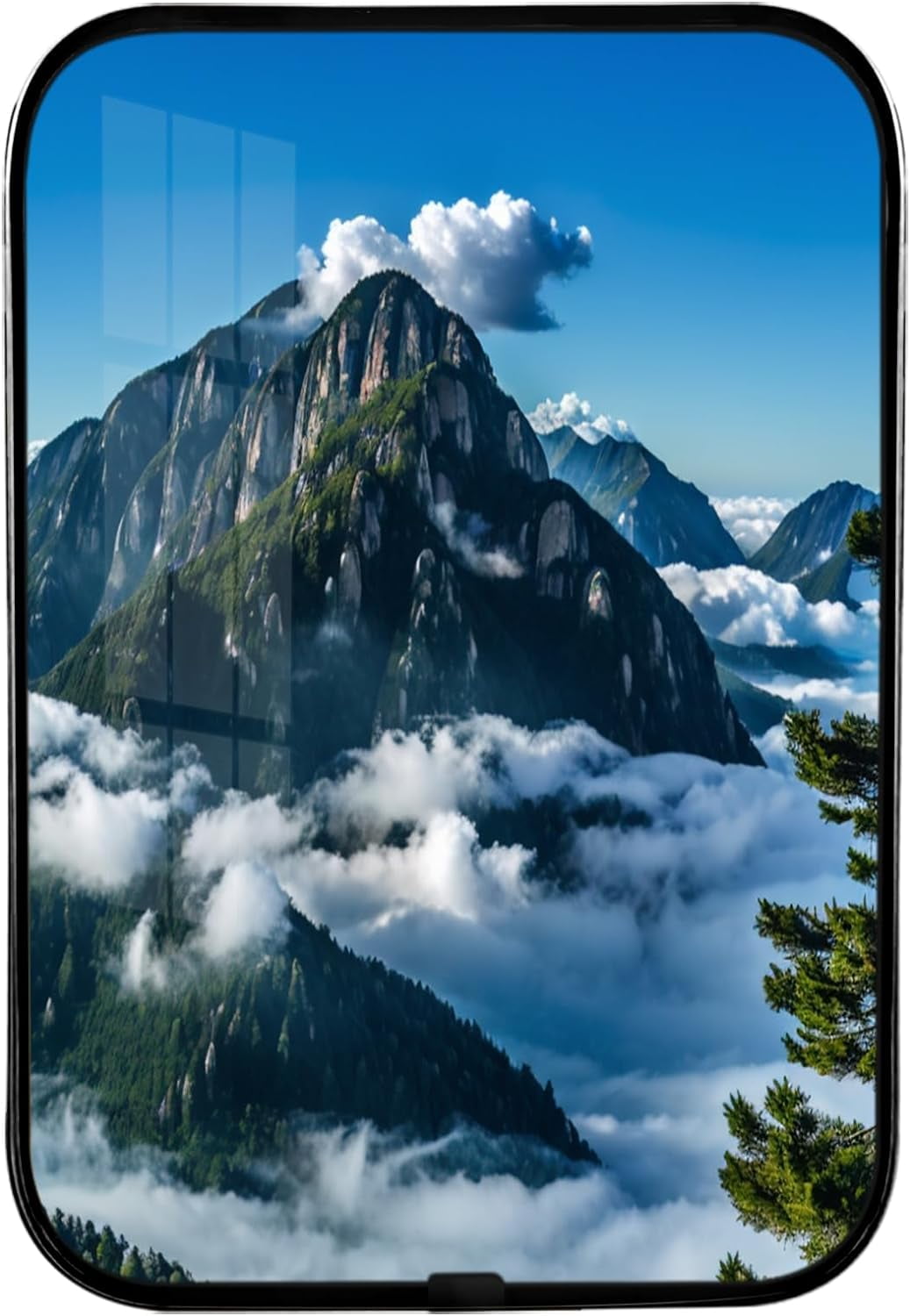 12x8 Inches Framed White Clouds over Mountains Scenery Wall Art ...
