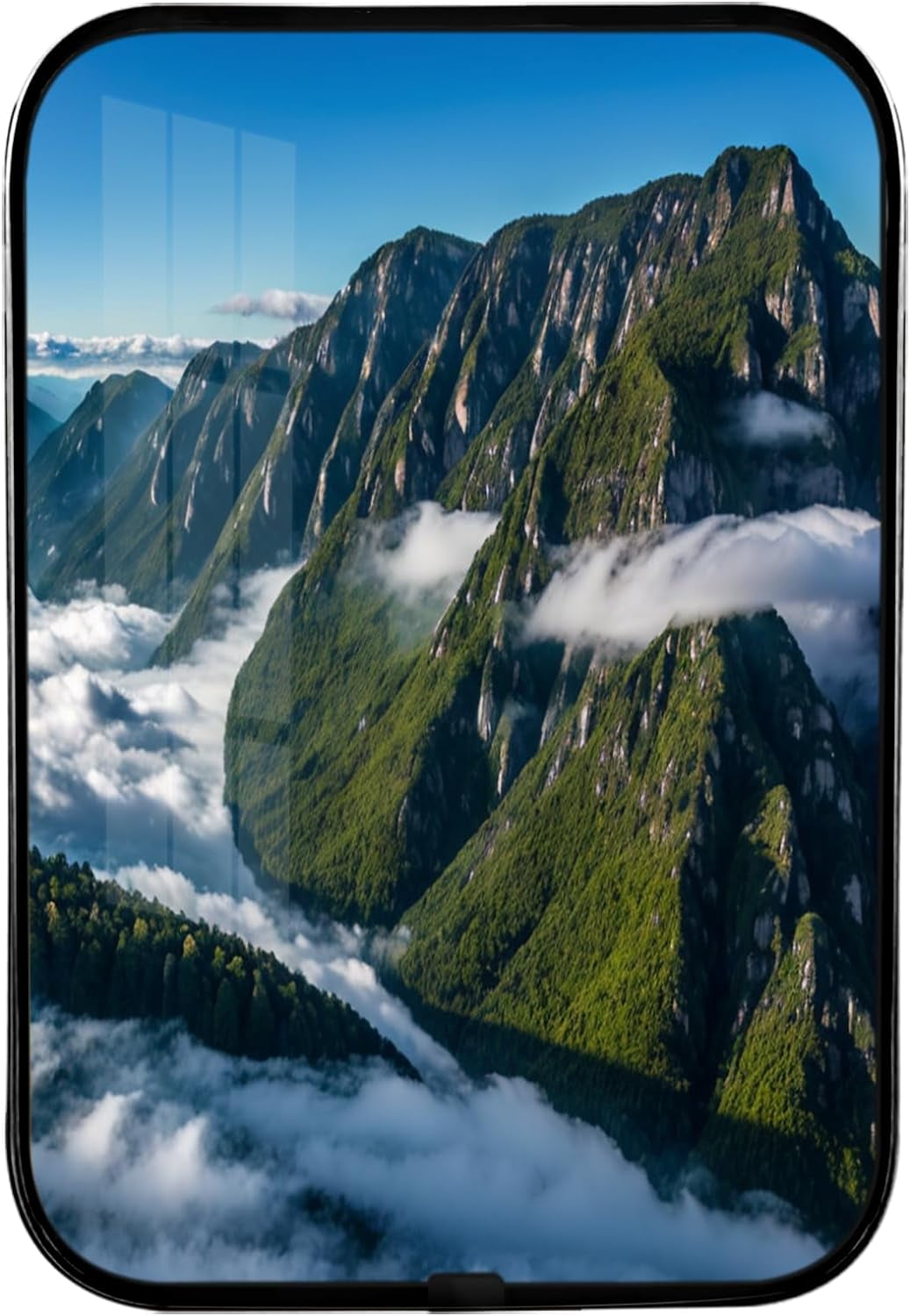 12x8 Inches Framed White Clouds over Mountains Scenery Wall Art ...