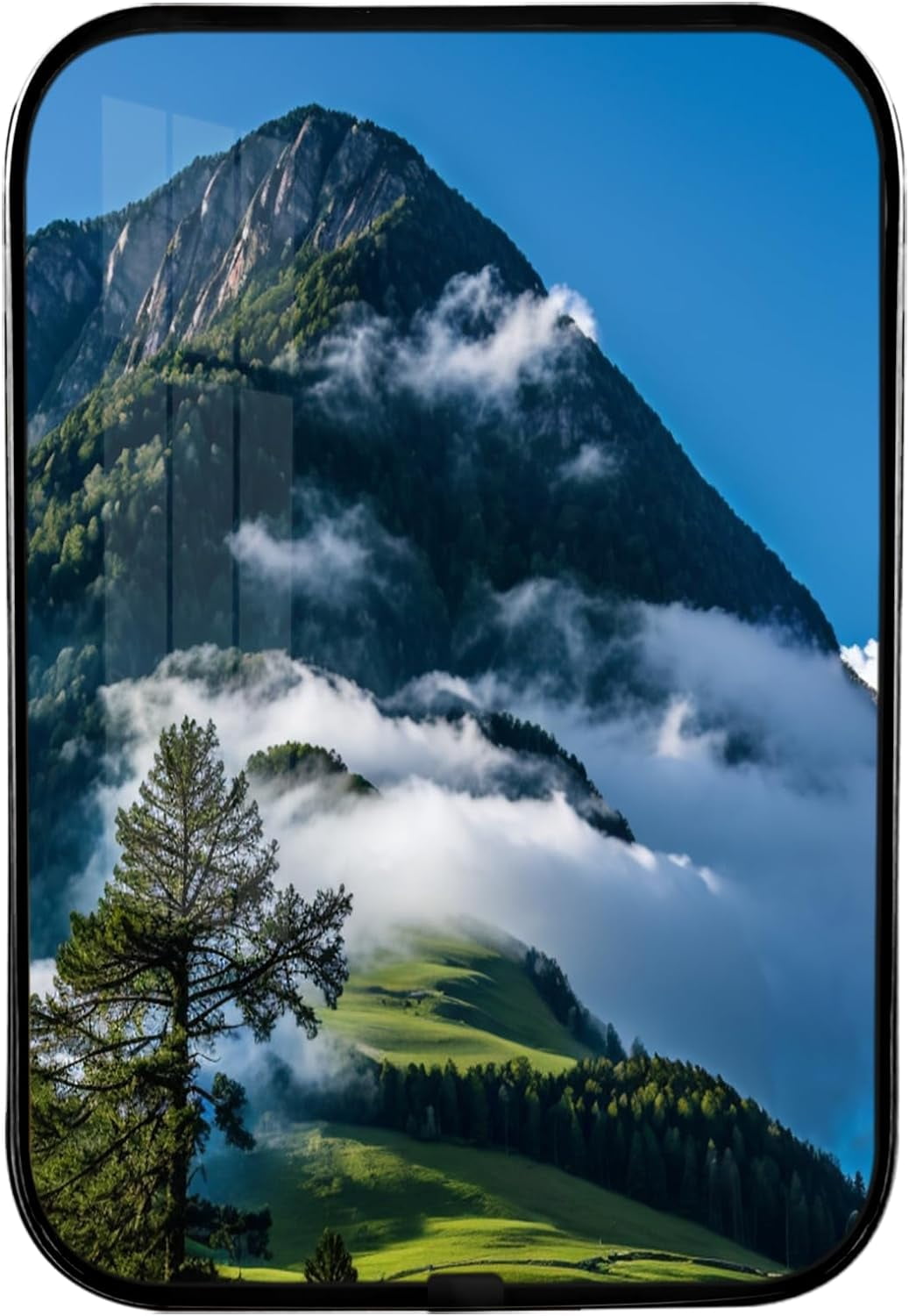 12x8 Inches Framed White Clouds Over Mountains Scenery Wall Art ...
