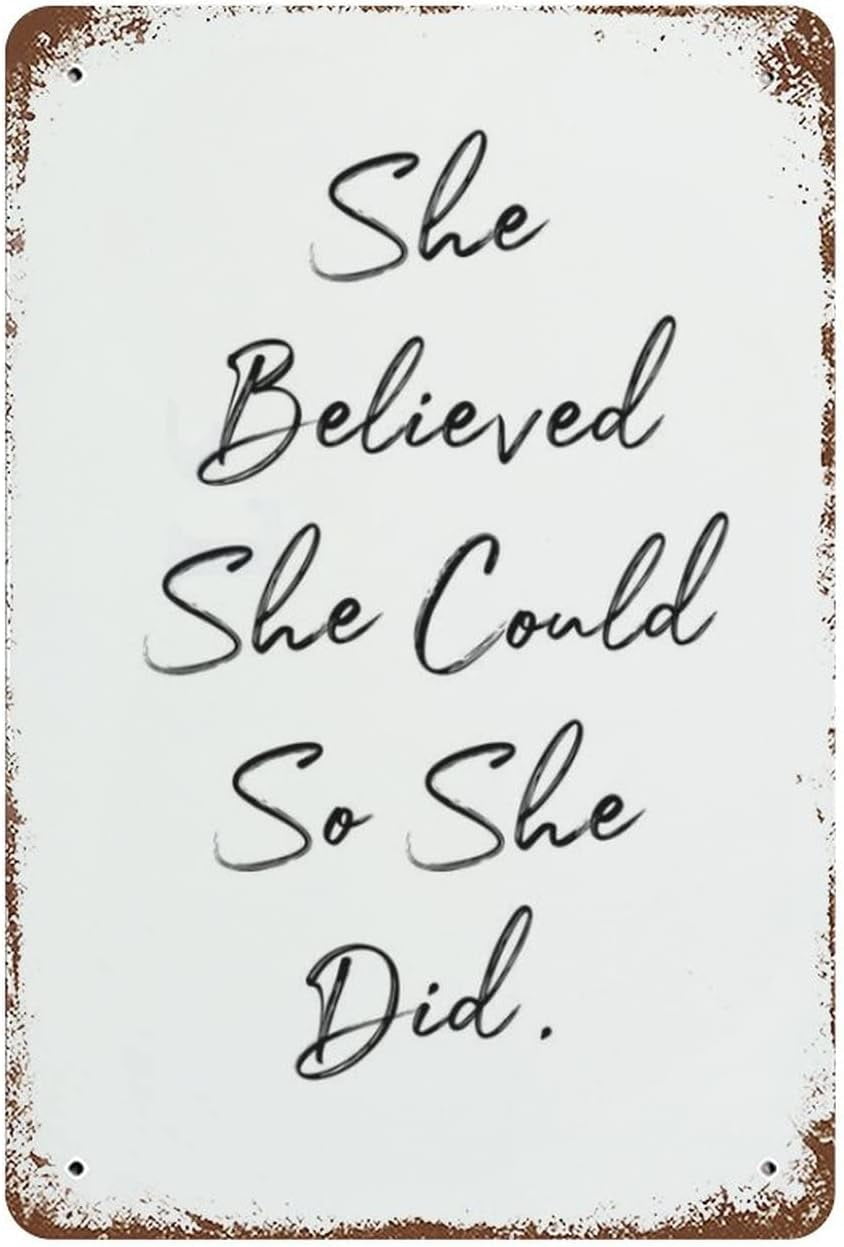 12x8 Inches Vintage Metal Tin Sign Inspirational Positive Quote Women ...