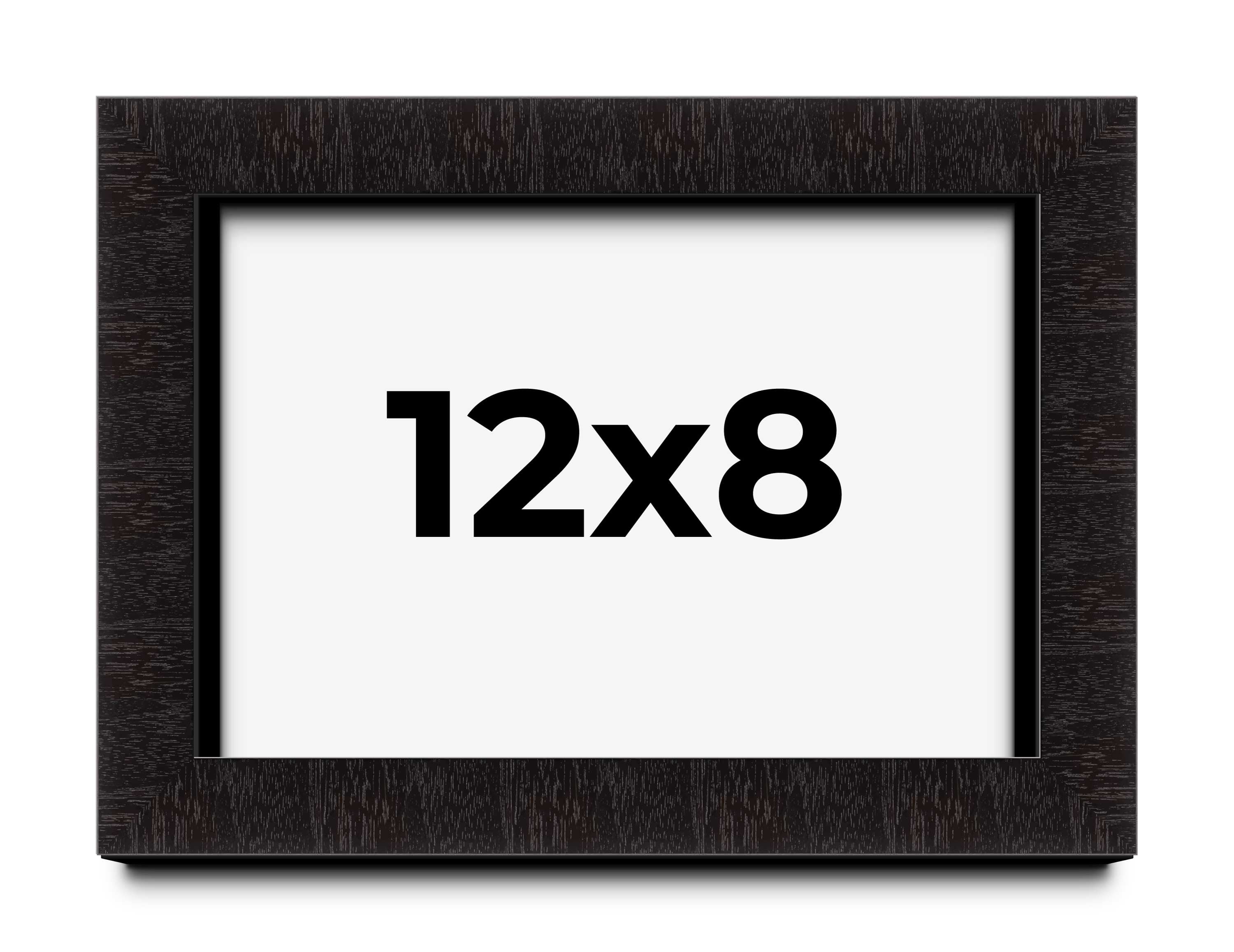 12x8 Shadow Box Black Solid Wood Display Picture Frame | 1 Inch Rabbet ...