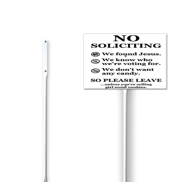 12x8 IN No Soliciting Sign for House Yard with Stake,No Solicitation ...