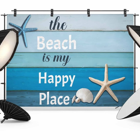 12x8ft Photo Backdrop, Blue Ombre Coastal Soft Polyester Backdrop ...