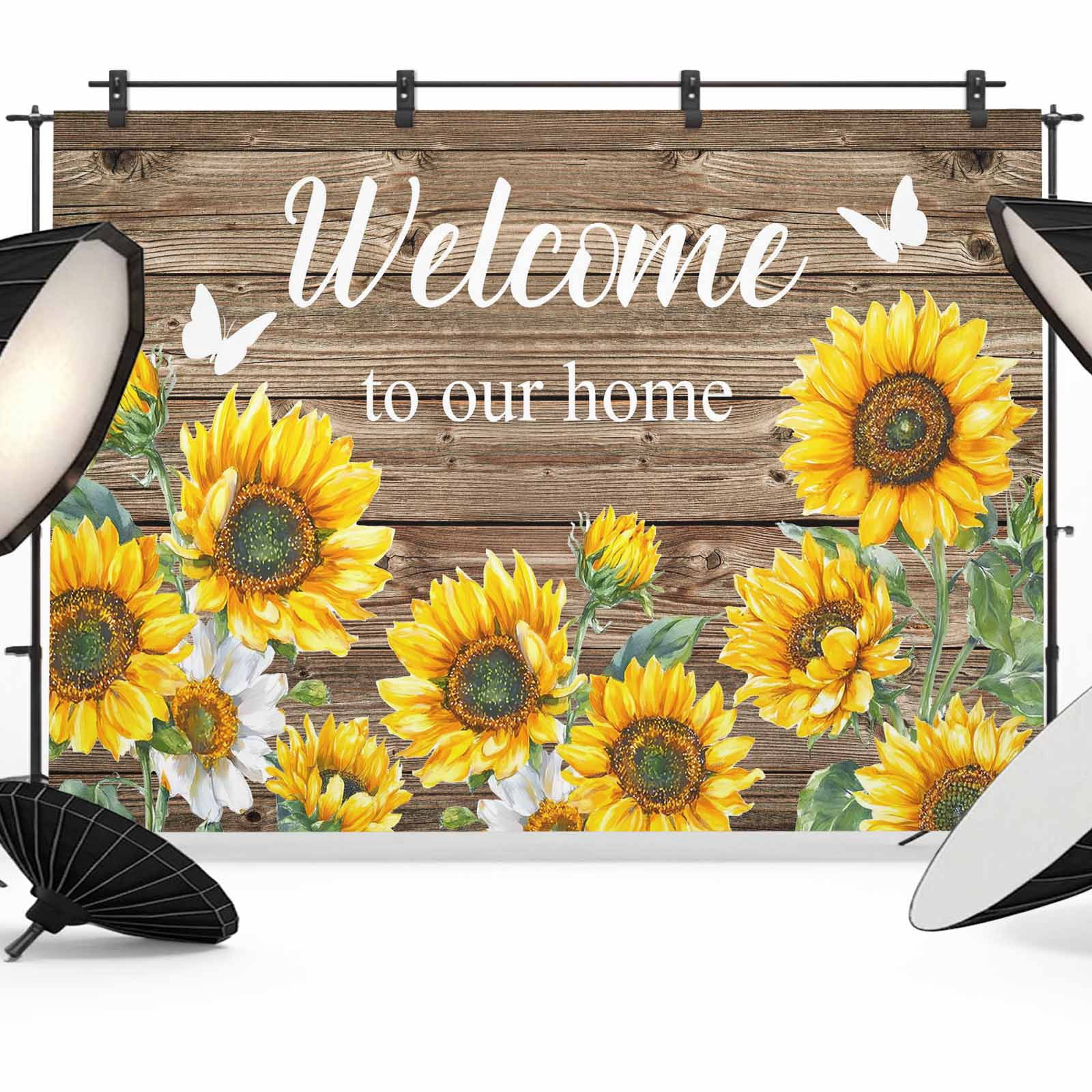 12x8ft Photo Backdrop, Home Sunflower Soft Polyester Backdrop Curtains ...