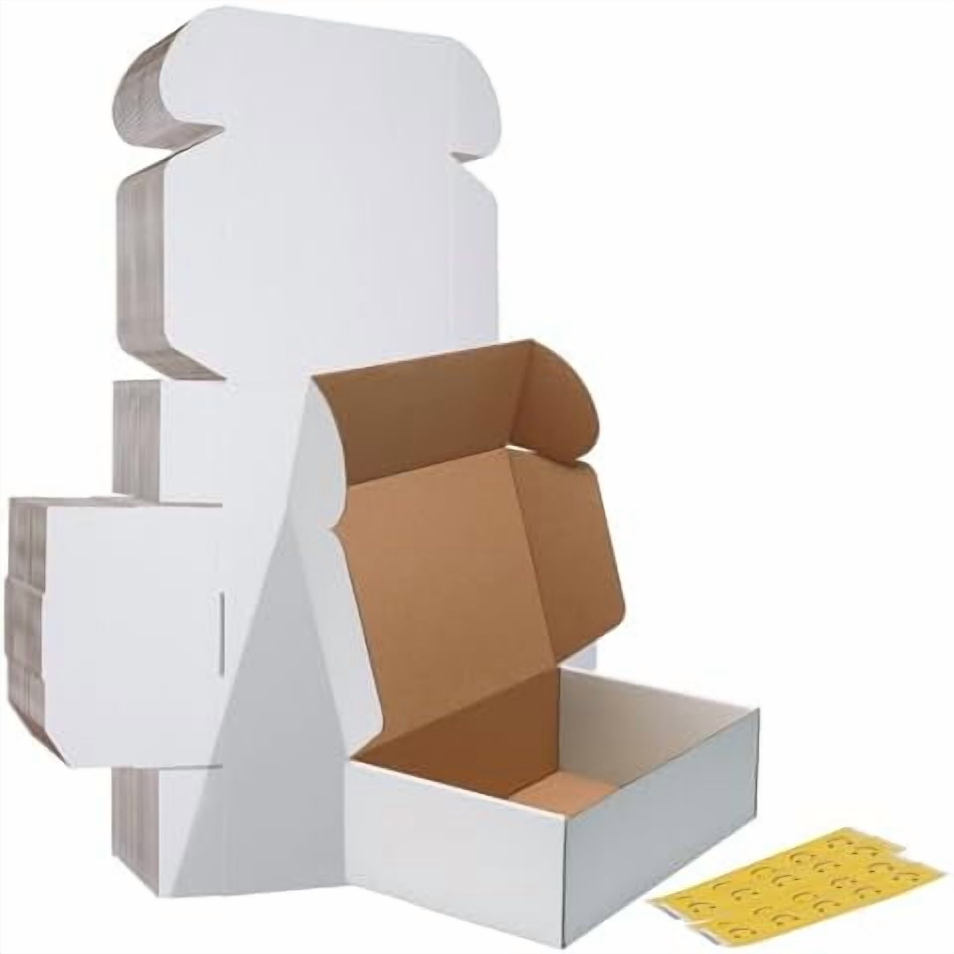 12x8x4 Shipping Boxes Set of 20, White Corrugated Cardboard Mailer Box ...