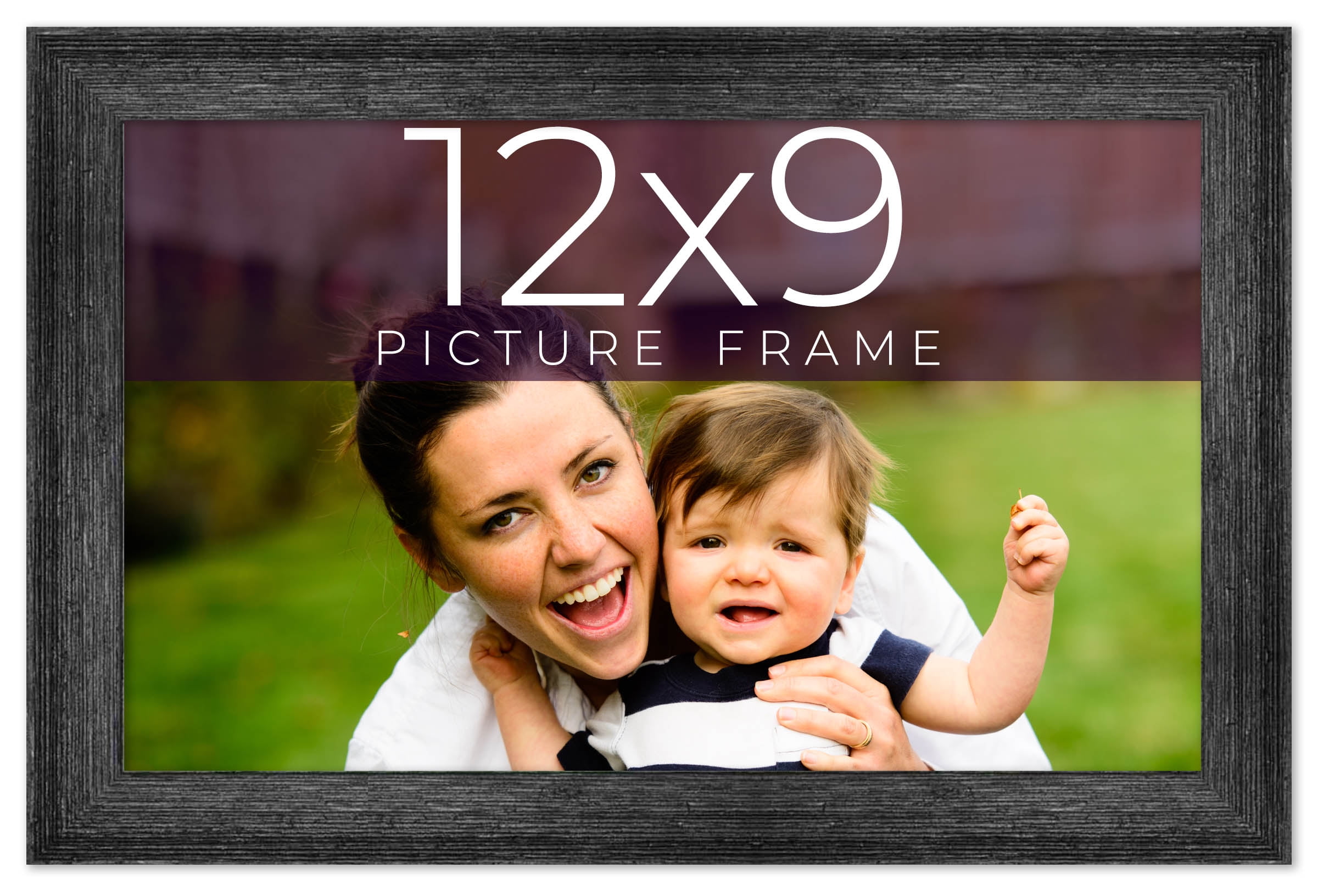 12x9 Frame Black Real Wood Picture Frame Width 1.5 inches | Interior ...