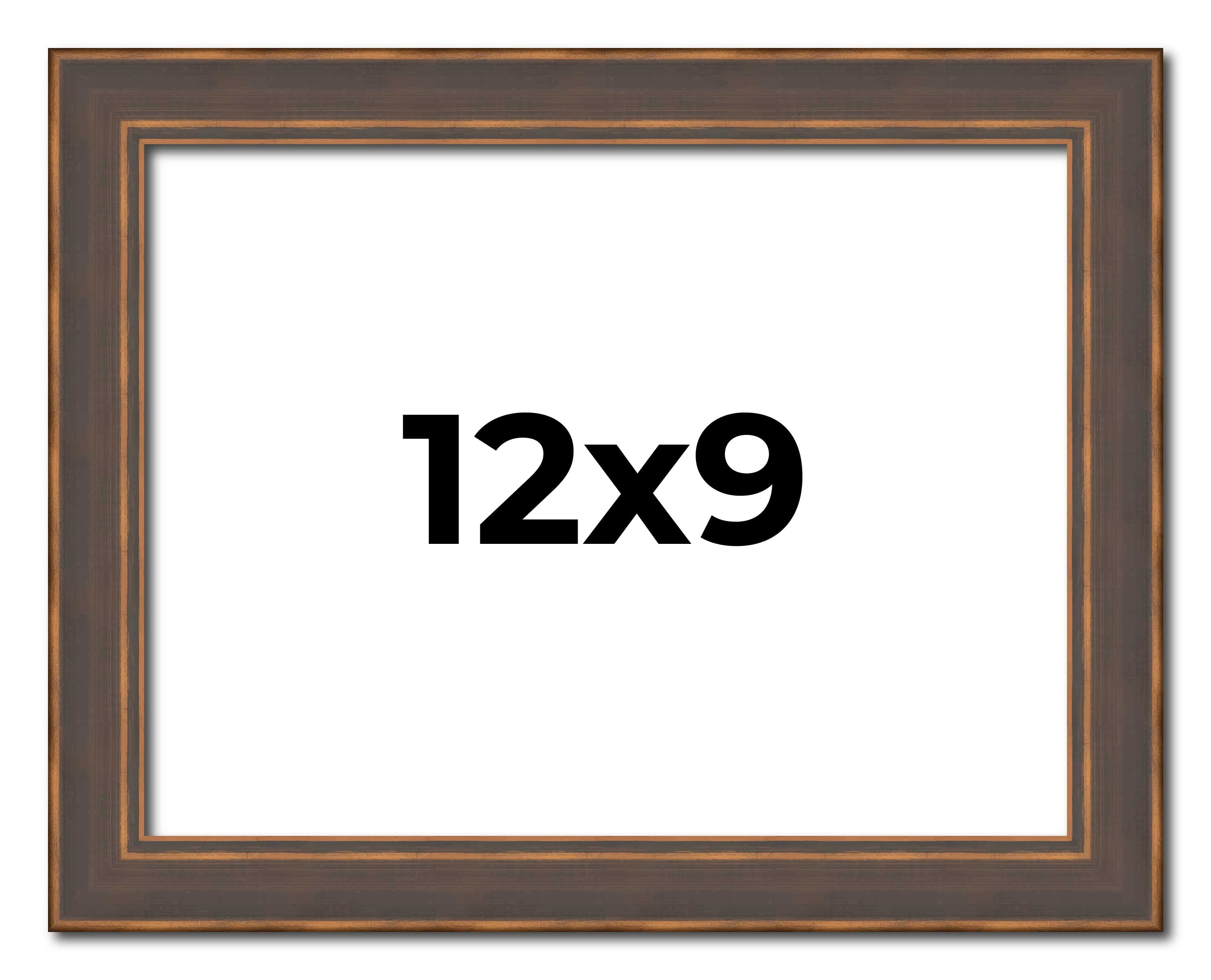 12x9 Frame Golden Caramel Solid Wood Bronze Picture Frame | 1.25 Inch ...