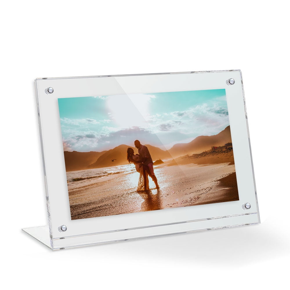 12x9 Magnetic Acrylic Frame Table Stand Includes Gold Magnetic Front ...