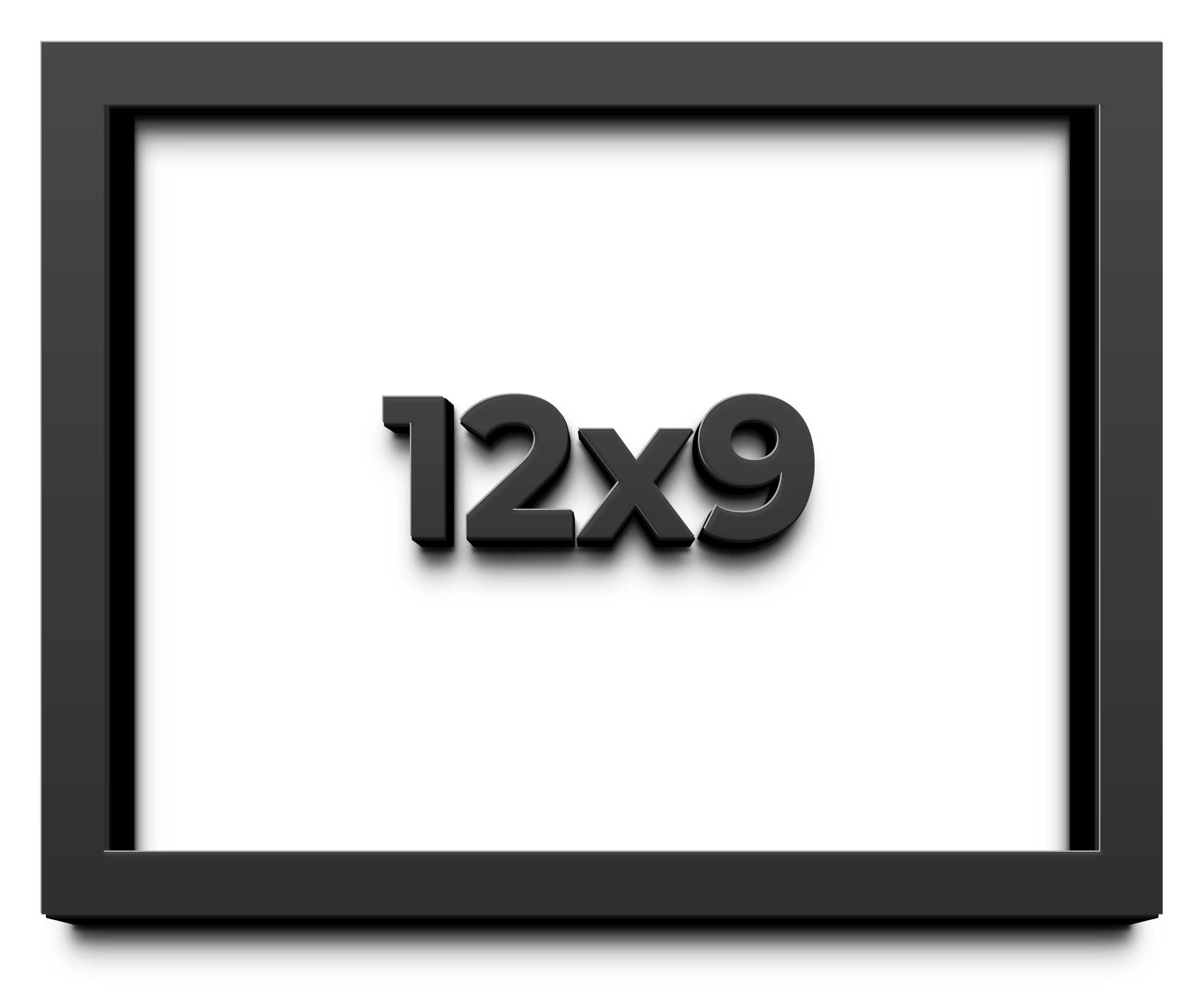 12x9 Shadow Box Frame Black | 2 Inches Deep Real Wood Contemporary ...