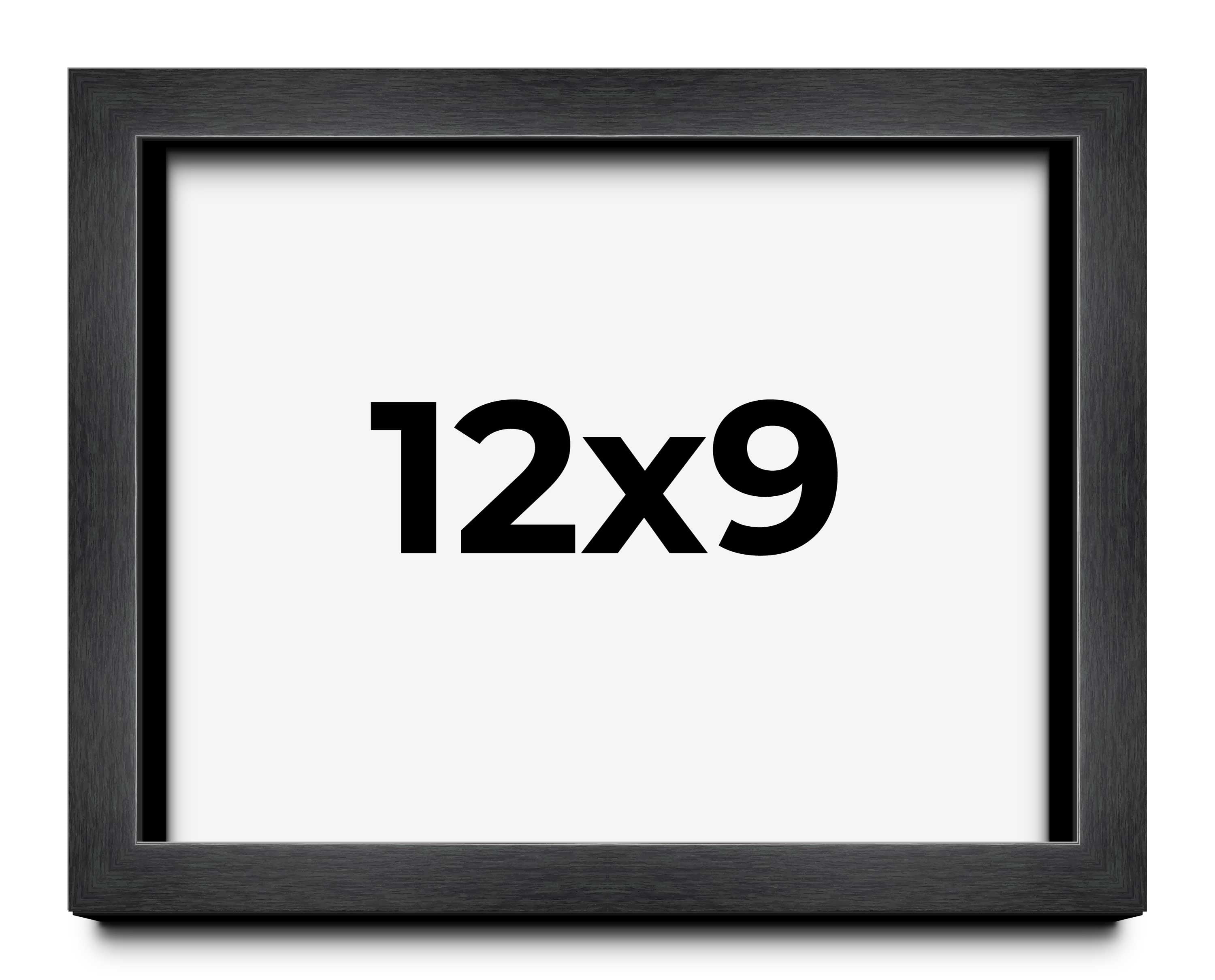 12x9 Shadow Box Frame Grey Charcoal Black | 0.875 Inches Deep | Wood ...