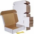 12x9x3 Inches Shipping Boxes Set of 50, White Small Corrugated ...