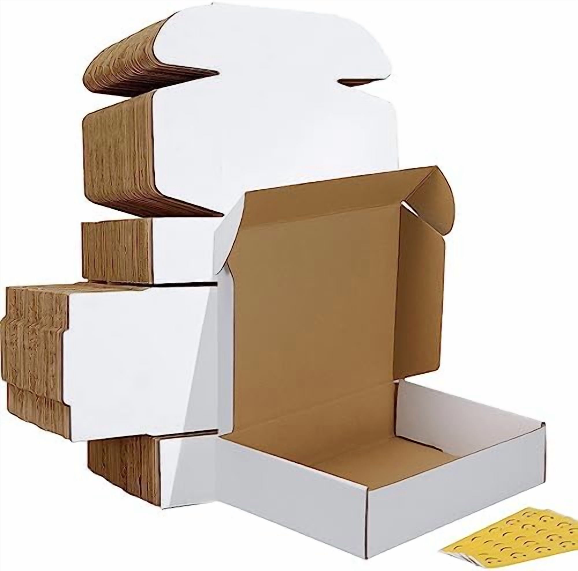 12x9x3 inches Shipping Boxes Set of 50, White Medium Corrugated ...