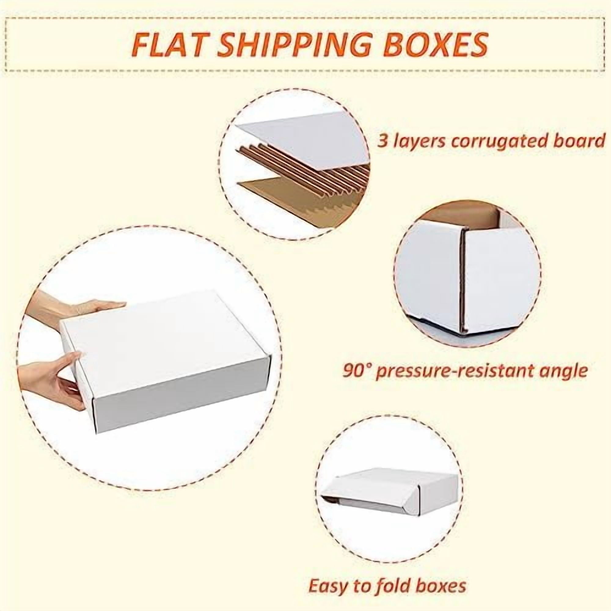 12x9x3 inches Shipping Boxes Set of 50, White Medium Corrugated ...