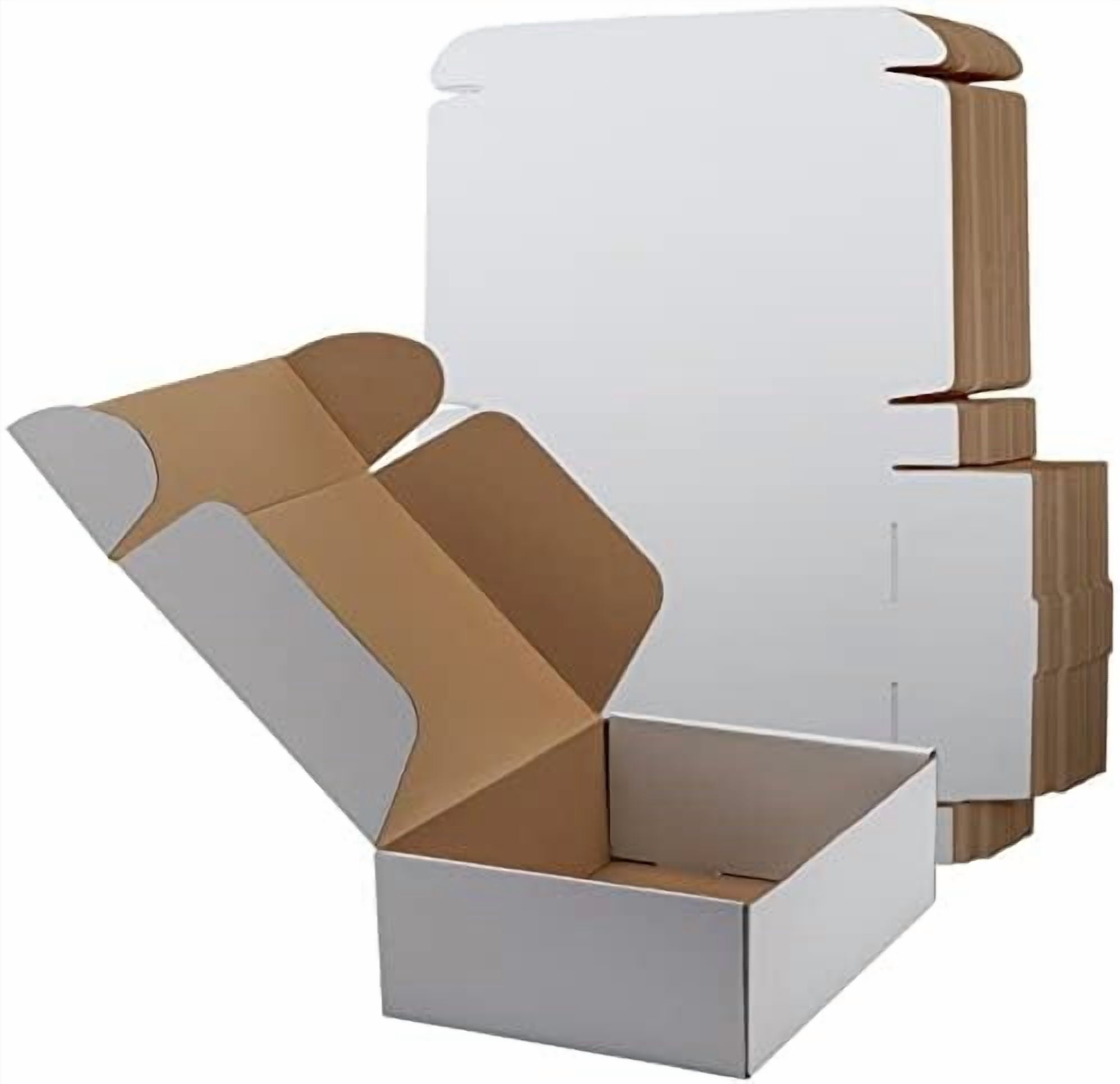 12x9x4 Inches Shipping Boxes Set of 20, White Small Corrugated ...