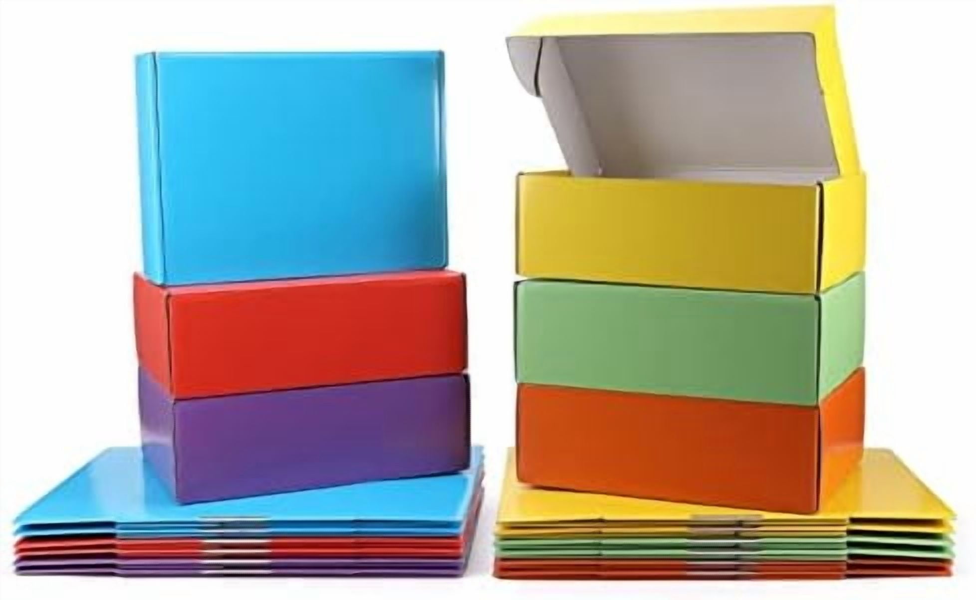 12x9x4 inch Gift Shipping Boxes Bulk 18 Pack 6 Colors, Tab Lock Tuck ...