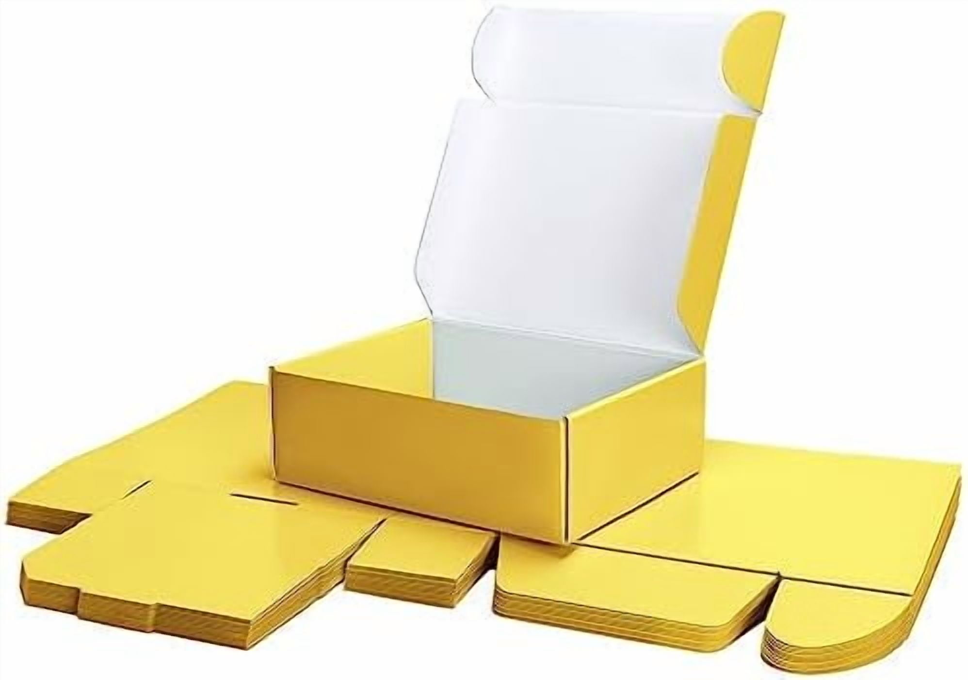 12x9x4 inch Gift Shipping Boxes Bulk 20 Pack Yellow, Tab Lock Tuck Top ...