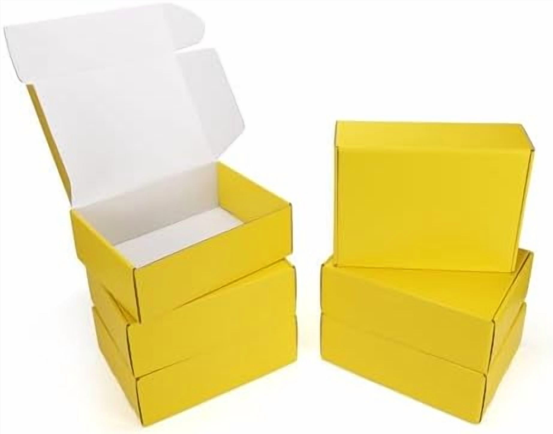 12x9x4 inch Gift Shipping Boxes Bulk 6 Pack Yellow, Tab Lock Tuck Top ...
