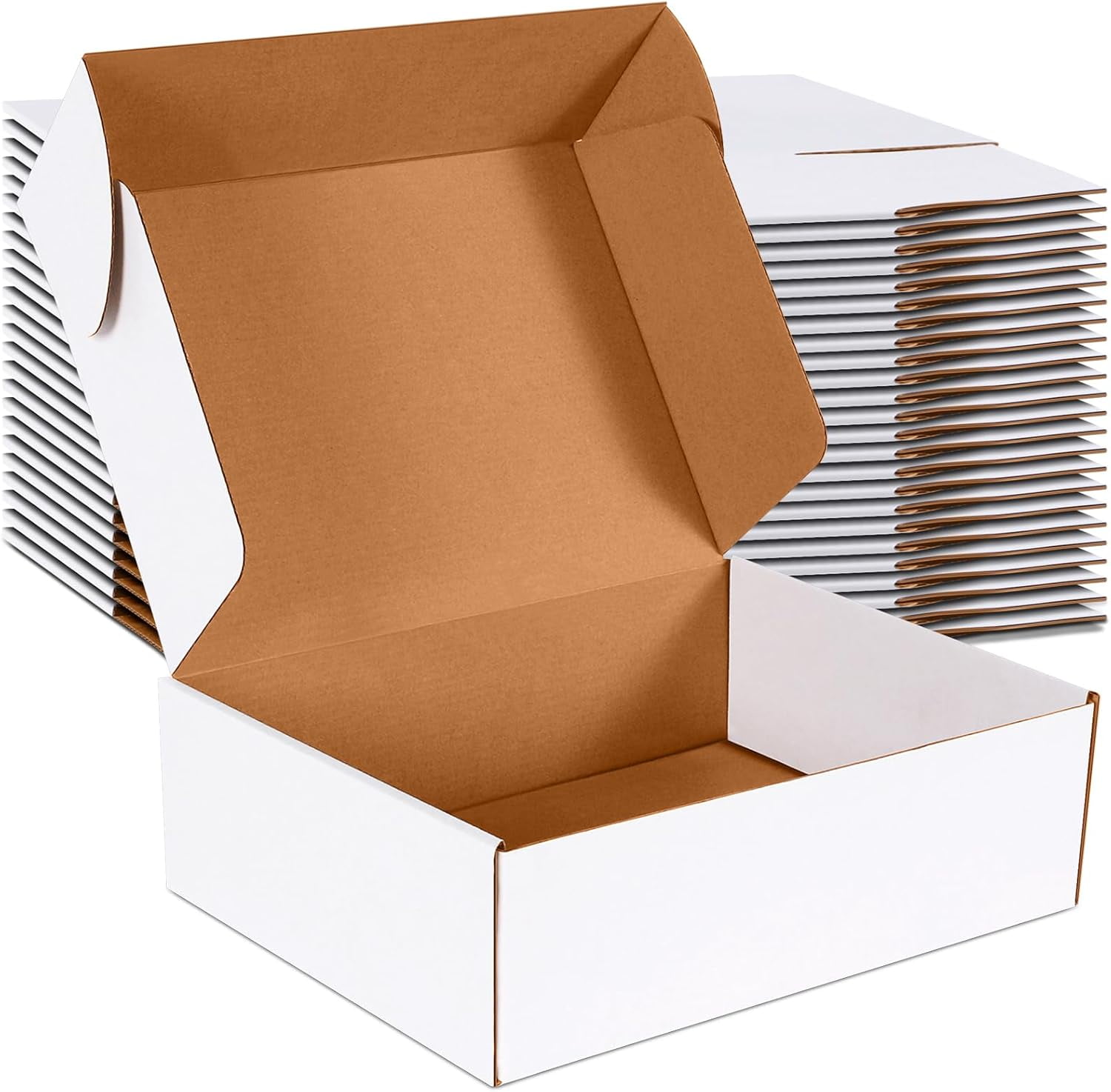 12x9x4 inch Shipping Boxes Set of 20, White Corrugated Cardboard Box ...