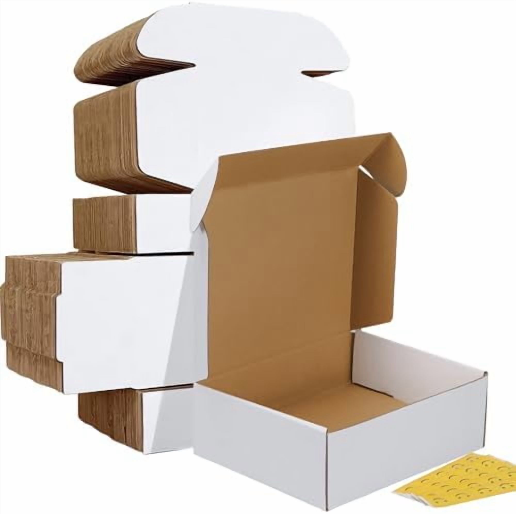 12x9x4 inches Shipping Boxes Set of 50, White Medium Corrugated ...