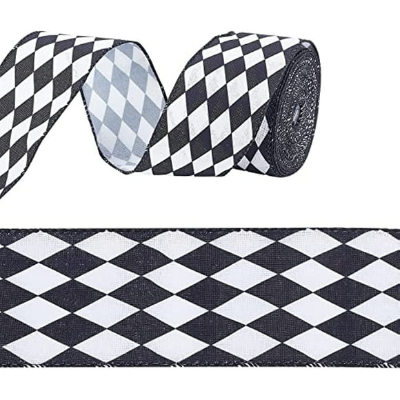Black And White Check Ribbon