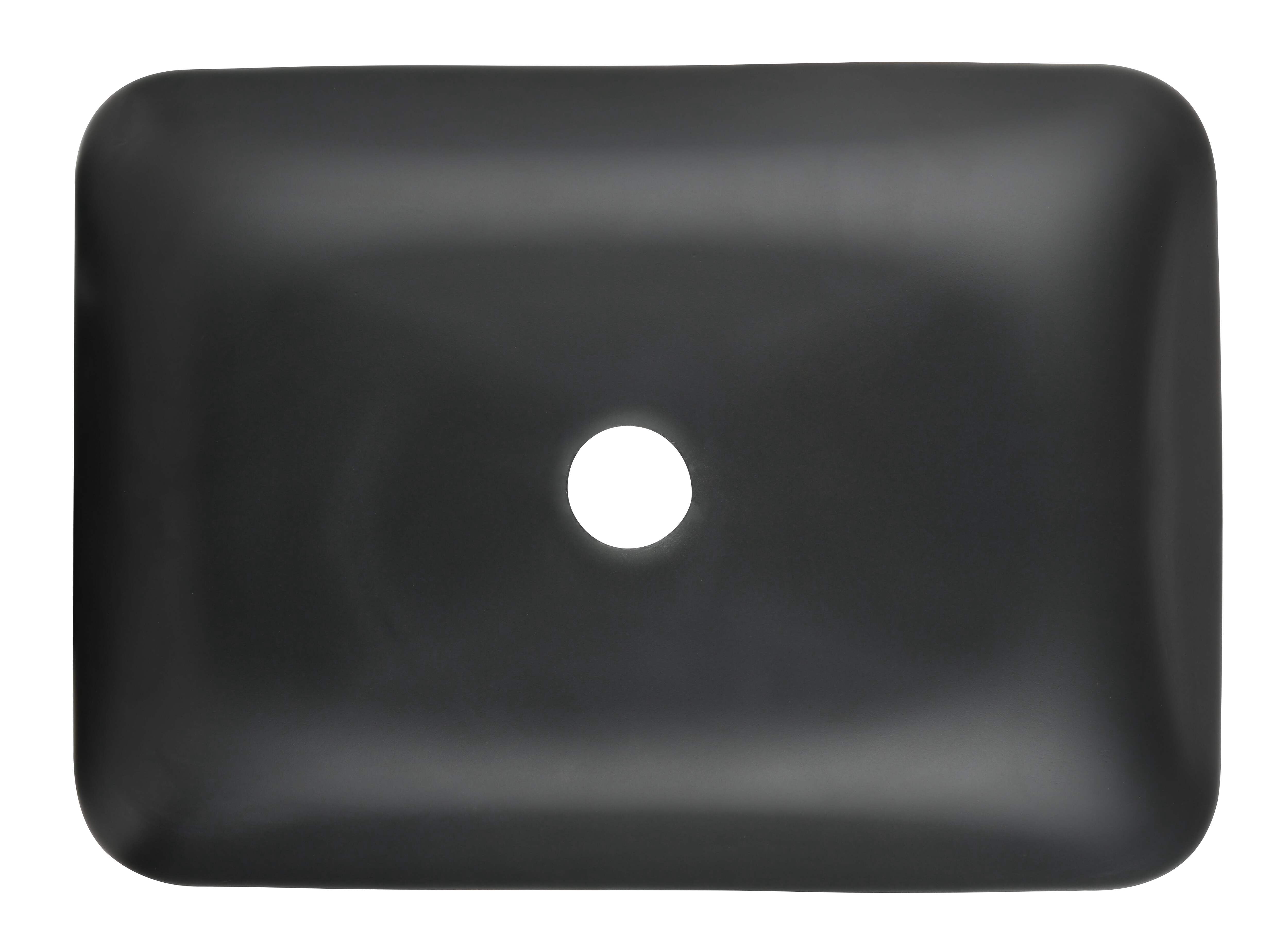 13.0" L 18.13" W 4" H Matte Shell Glass Rectangular Vessel Bathroom ...