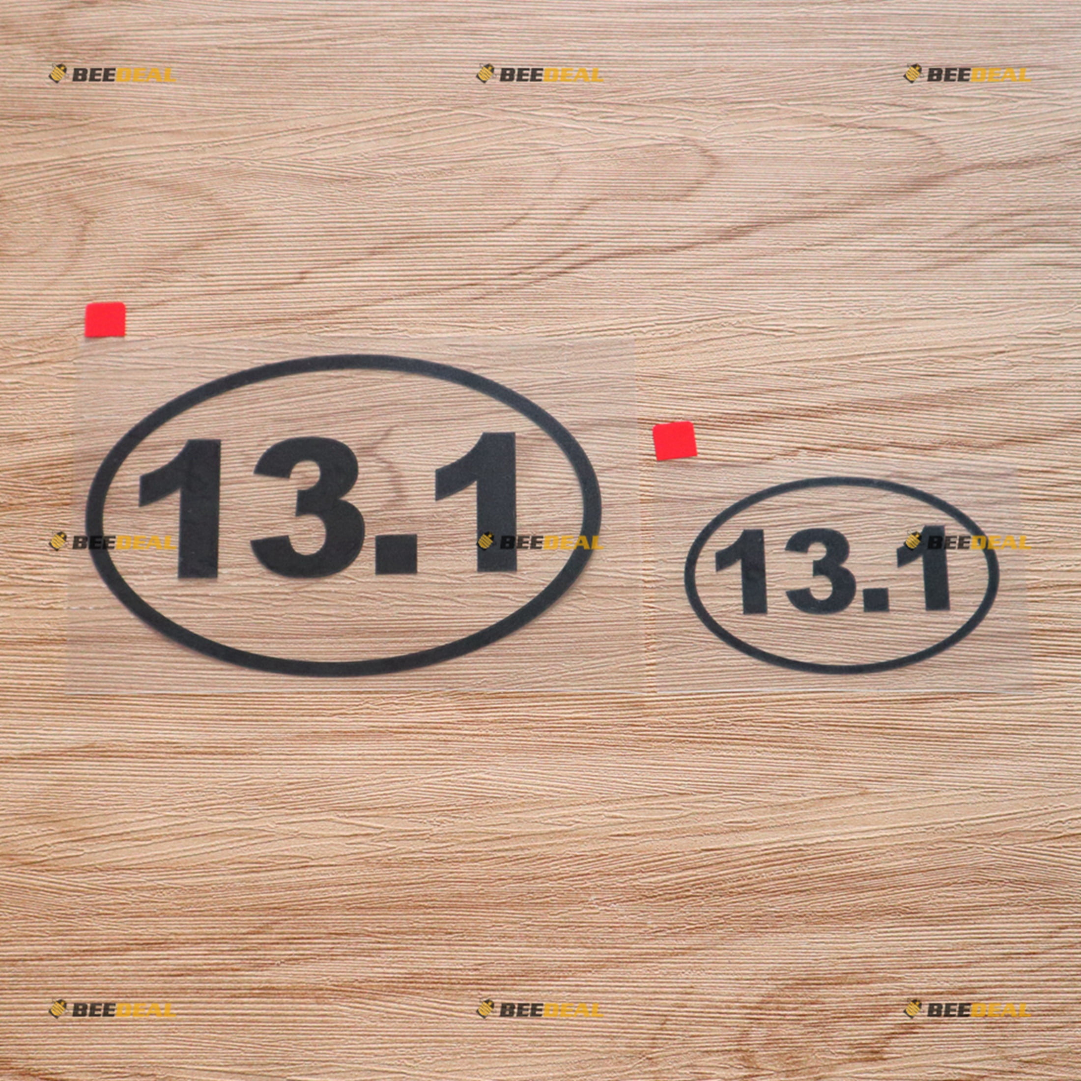 13.1 Half Marathon Run Oval Runner Sticker Decal Vinyl - 2 Pack Black ...