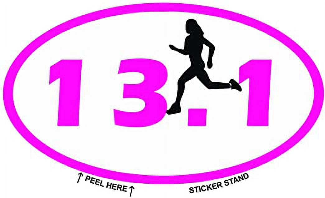 13.1 Marathon Girl Runner Euro Oval Car Decal/Sticker - Walmart ...