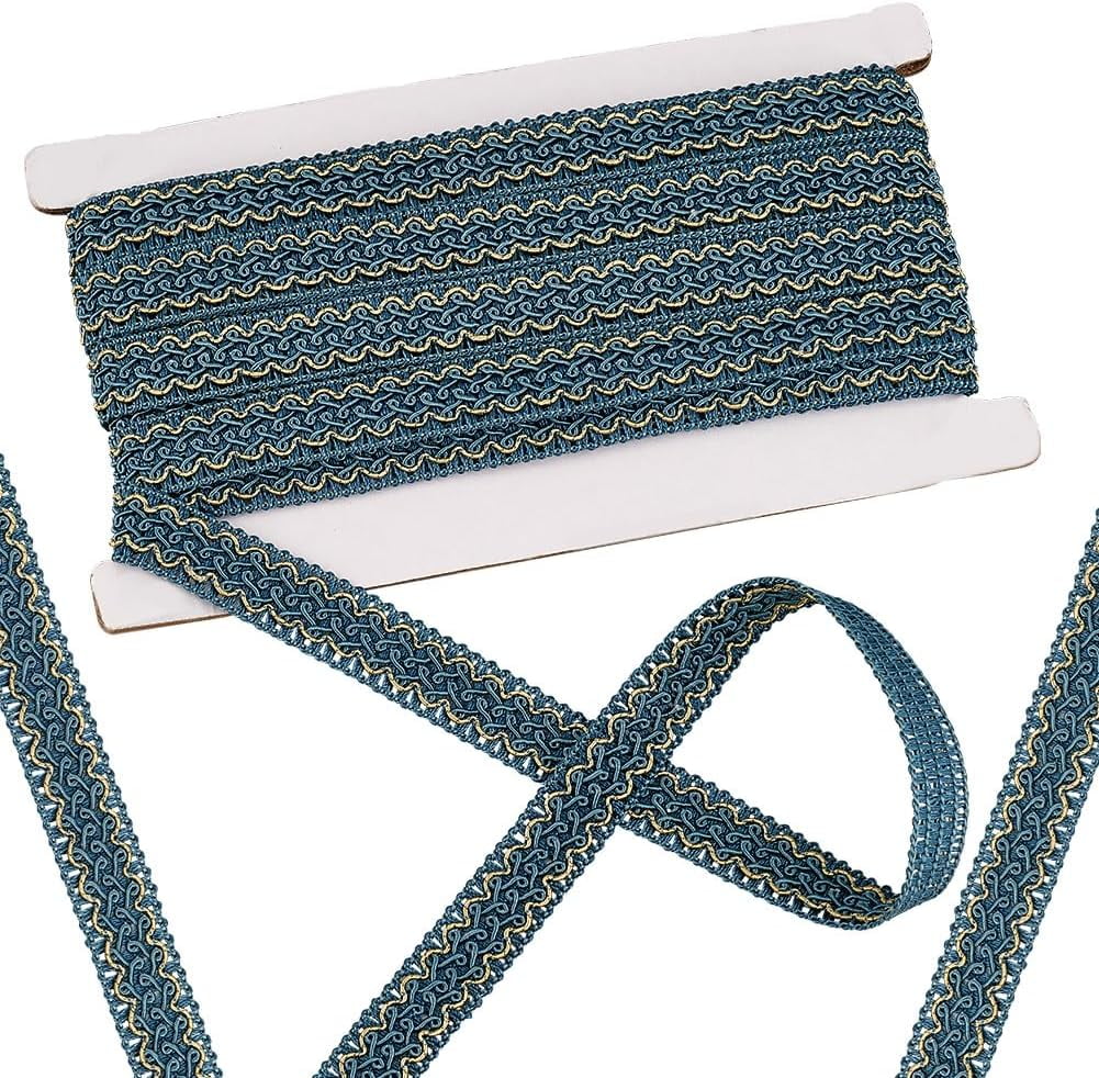 13.1 Yards Blue Braid Trim Polyester Braided Lace Ribbons 1 inch Fabric ...