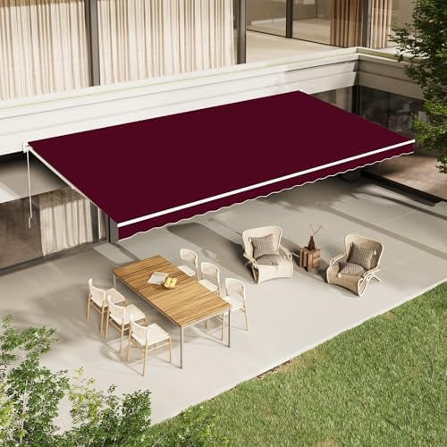 13'×10' Patio Awning Retractable Awning Sun Shade Awning Cover Outdoor ...